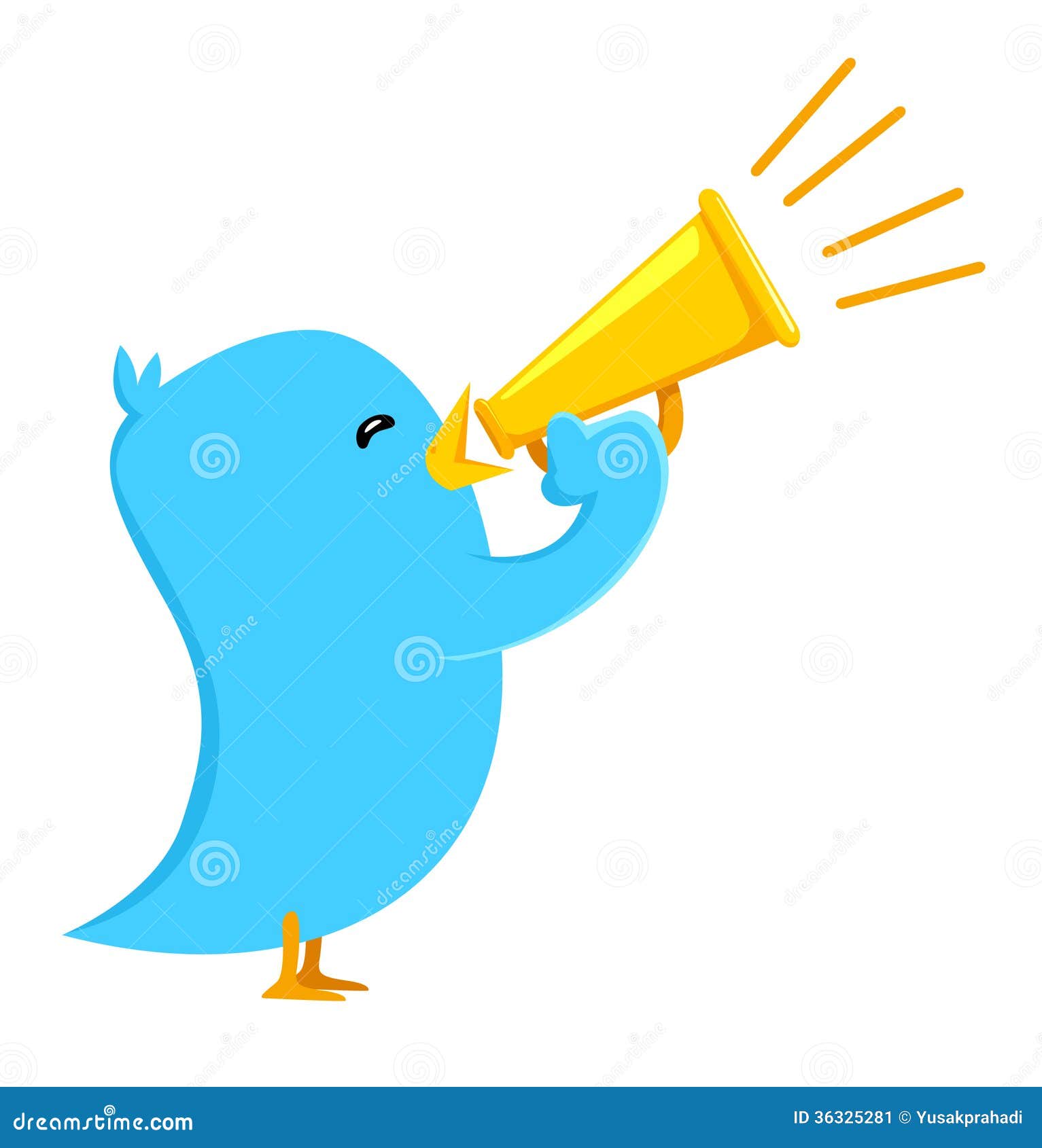 Blue bird shouting stock vector. Illustration of shout - 36325281