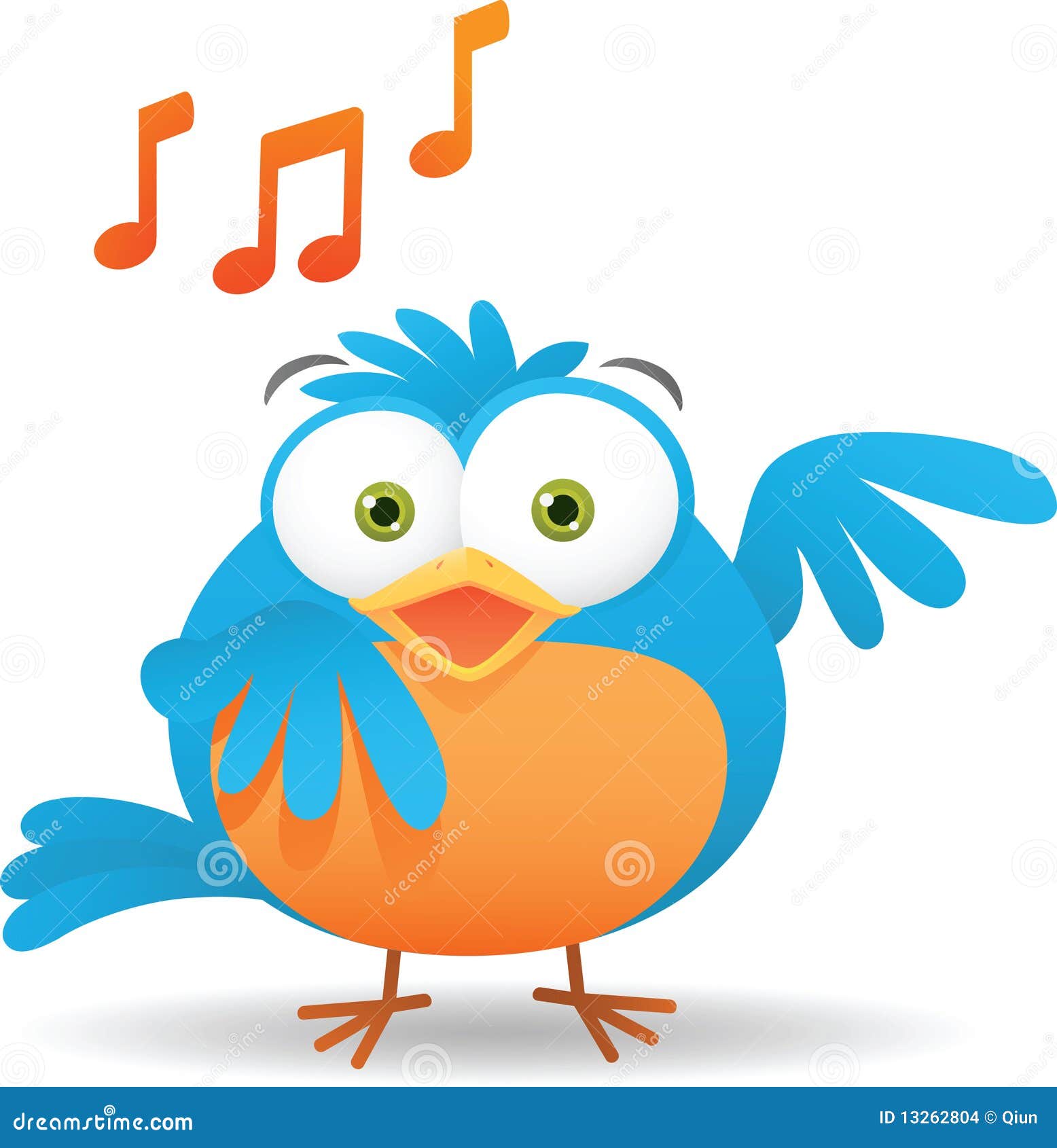 Blue Bird Singing stock vector. Illustration of cheerful - 13262804