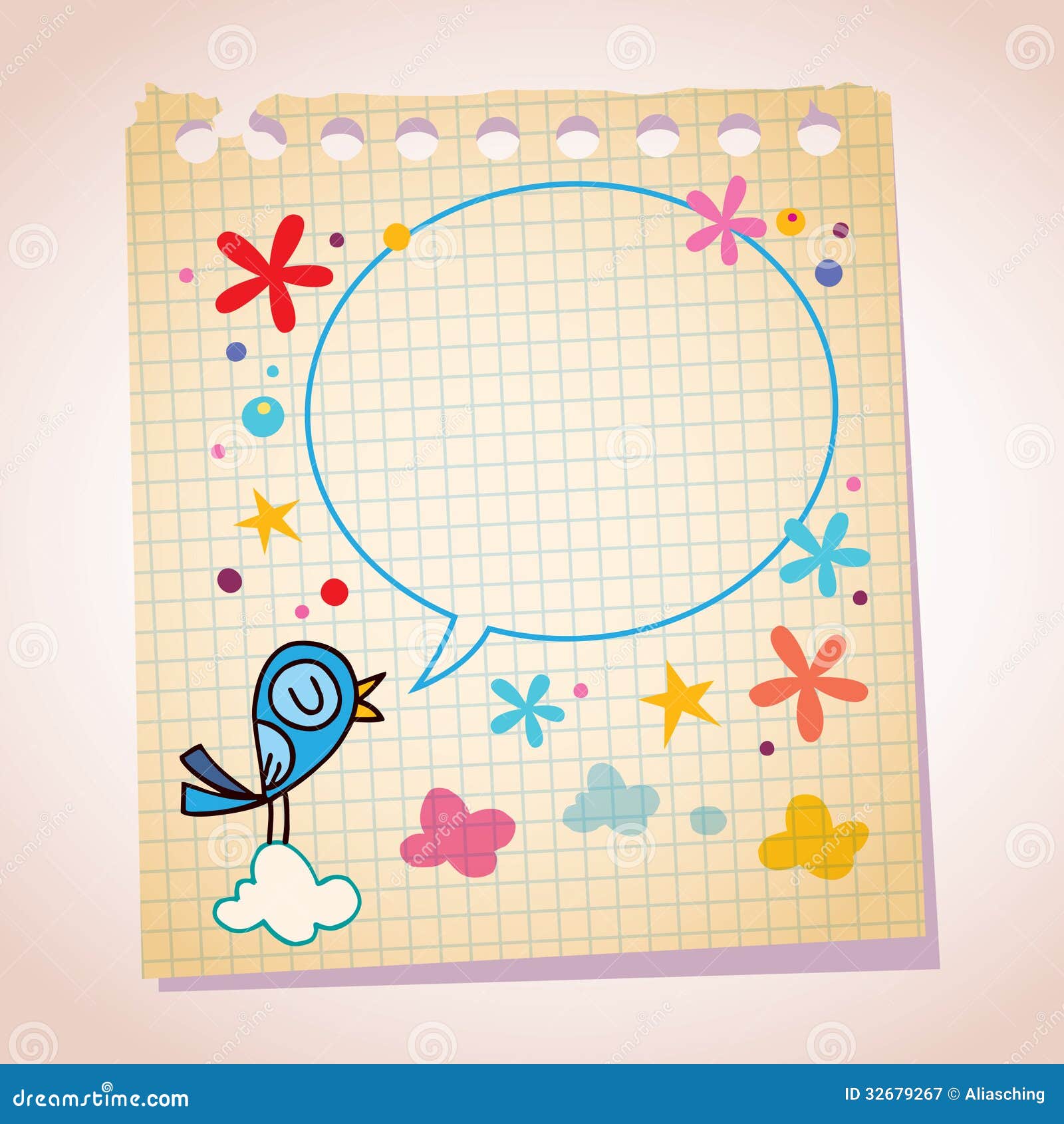 Blue Bird Speech Bubble with Space for Text Stock Vector - Illustration ...