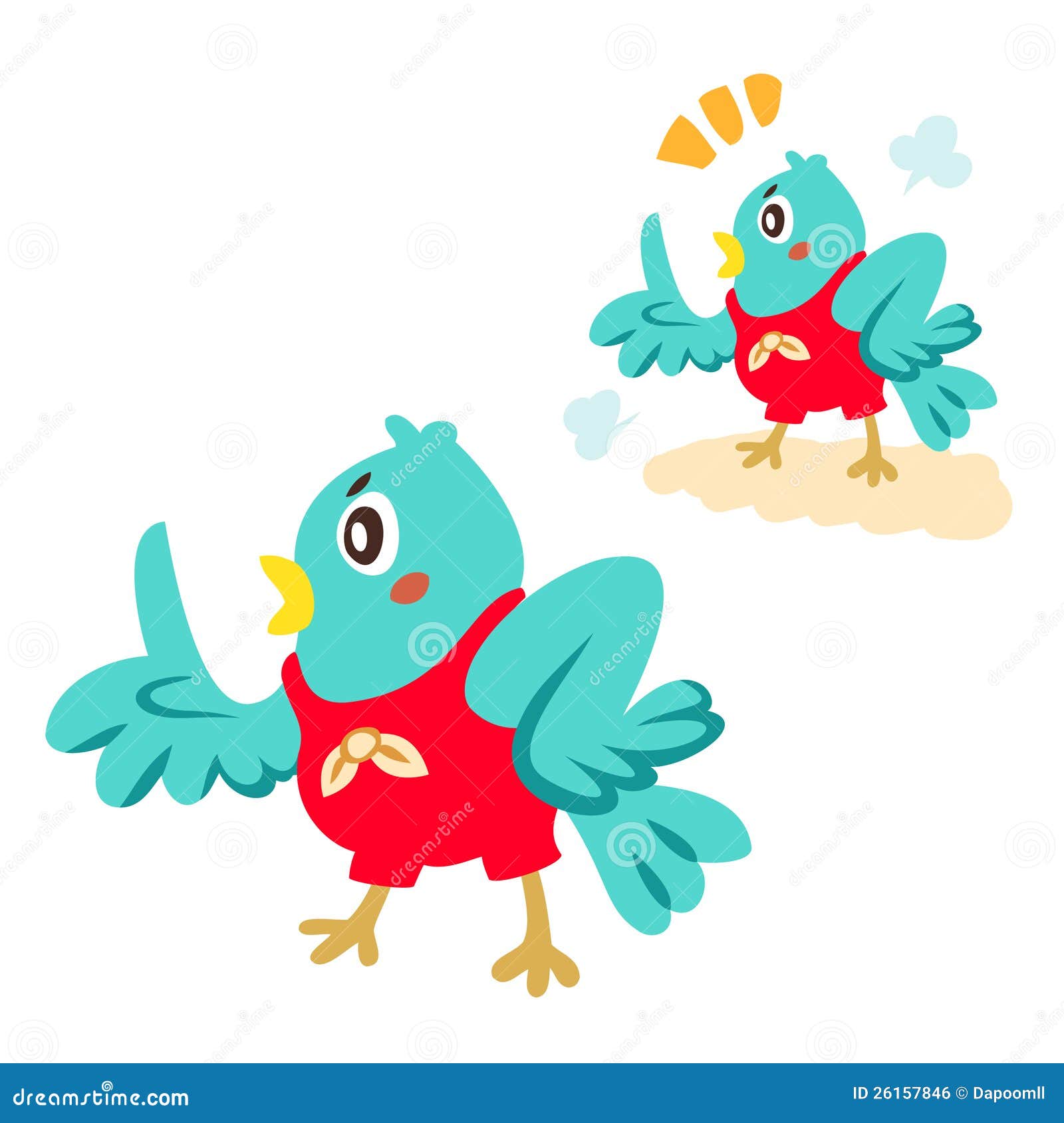 Blue bird talking stock vector. Illustration of bird - 26157846