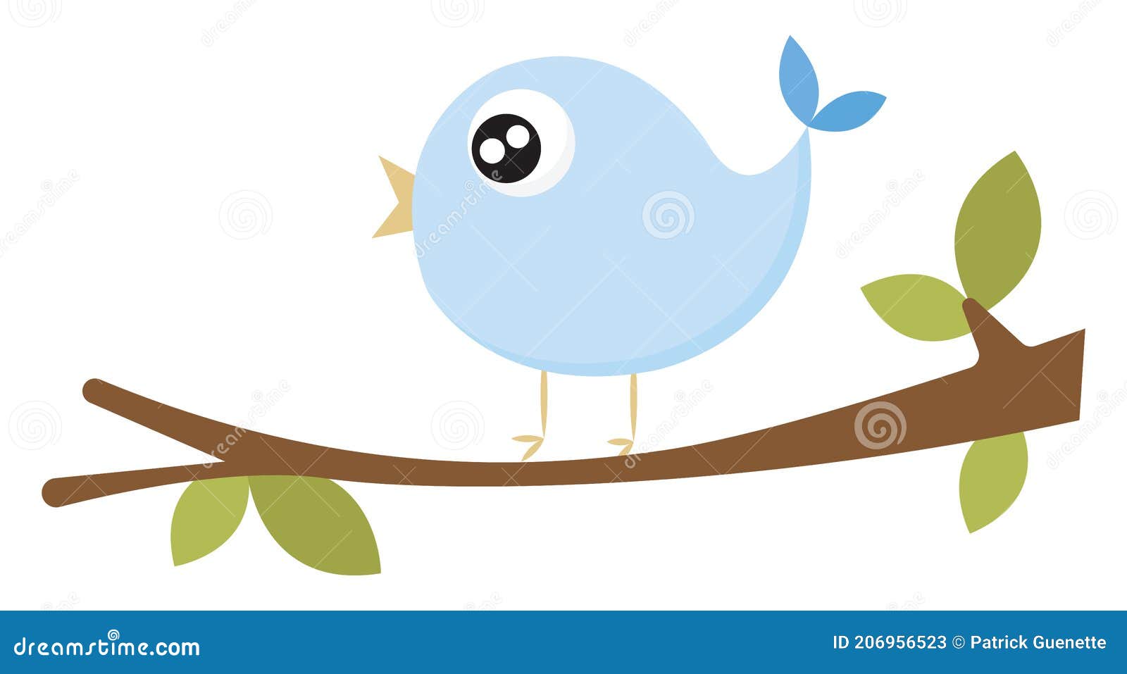 Blue Bird on Tree, Illustration, Vector Stock Vector - Illustration of ...