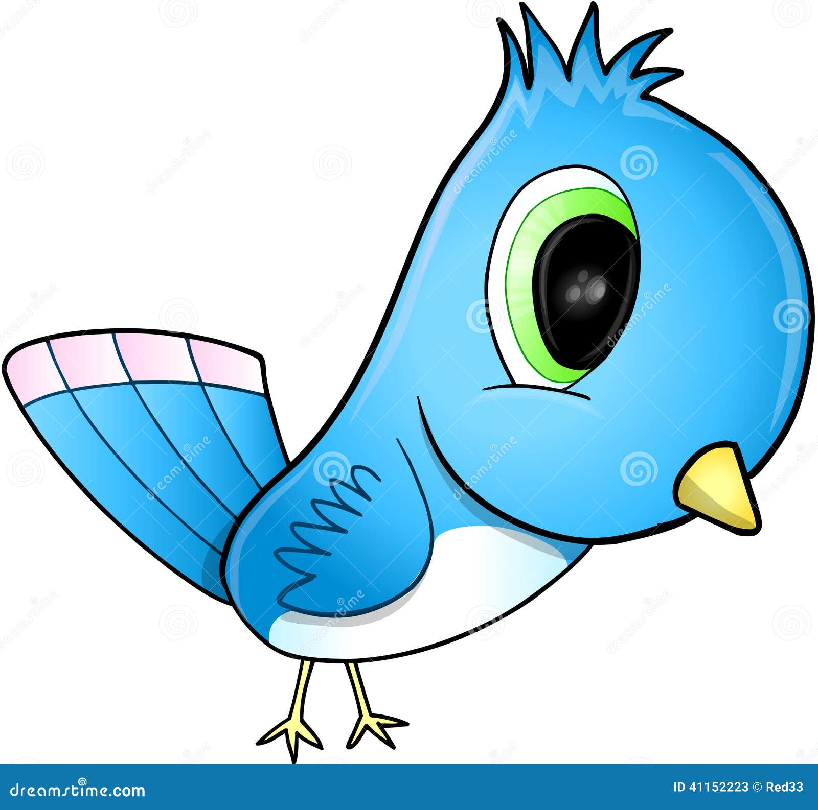 Blue Bird Vector Illustration Art Stock Vector - Illustration of cute ...