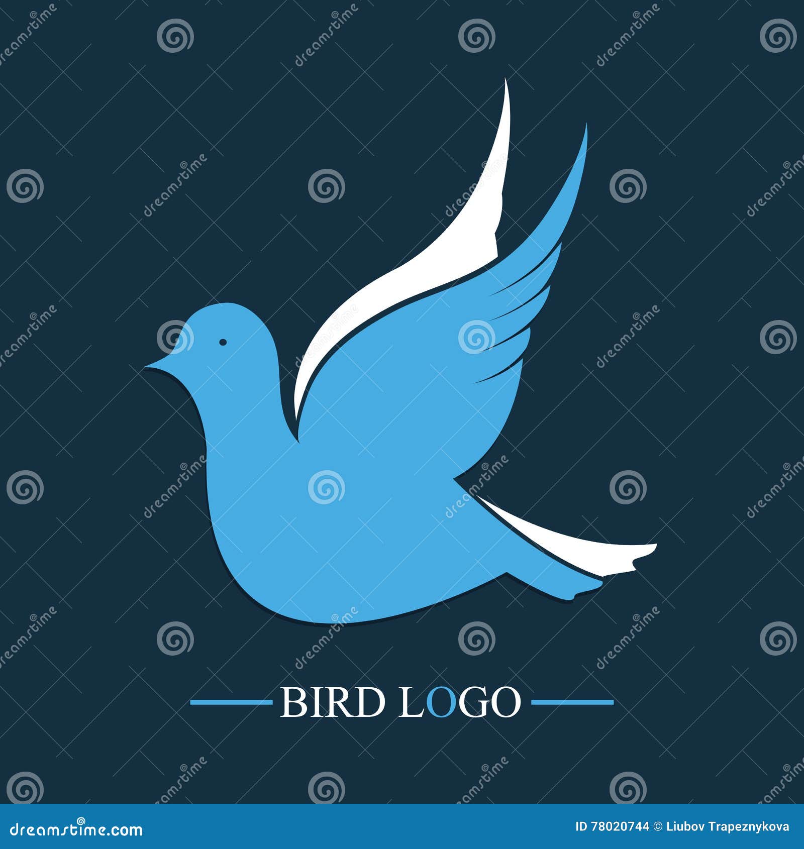 Blue Bird. Vector Logo. Flying Dove Icon. Stock Vector - Illustration ...