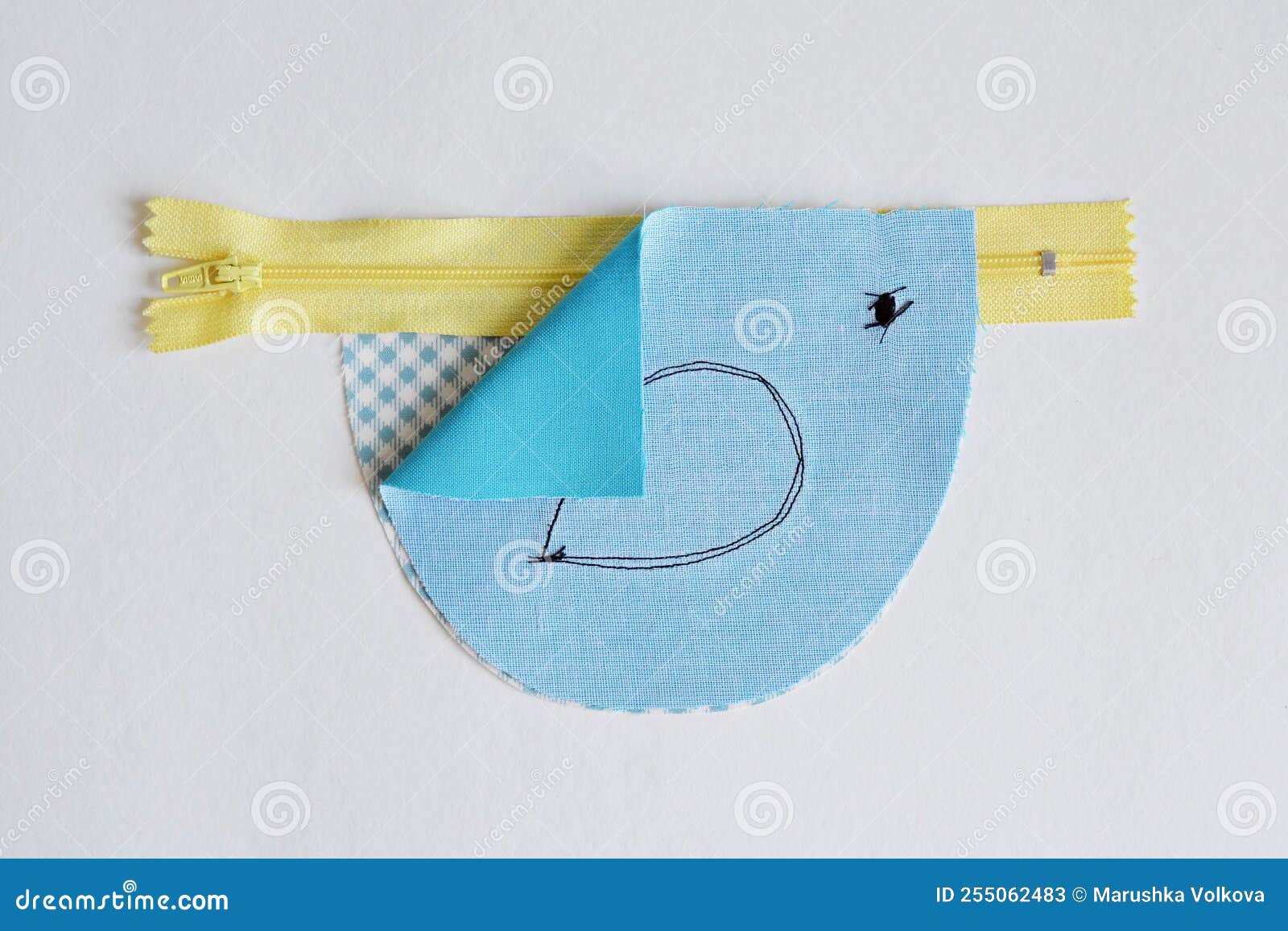 Blue Bird Zipper Pouch Working Process Stock Image - Image of project ...