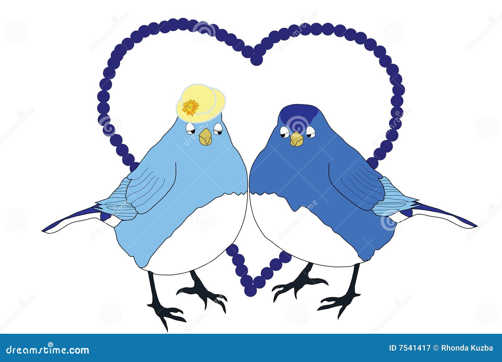 Blue Birds in Love stock vector. Illustration of peace - 7541417