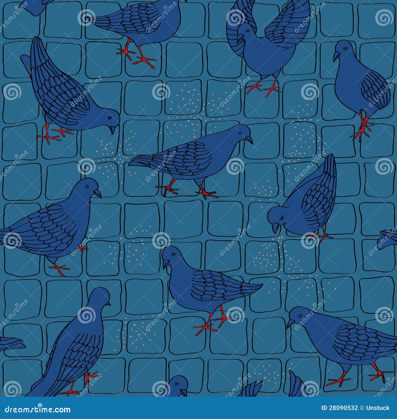 Blue birds pattern stock vector. Illustration of vector - 28090532