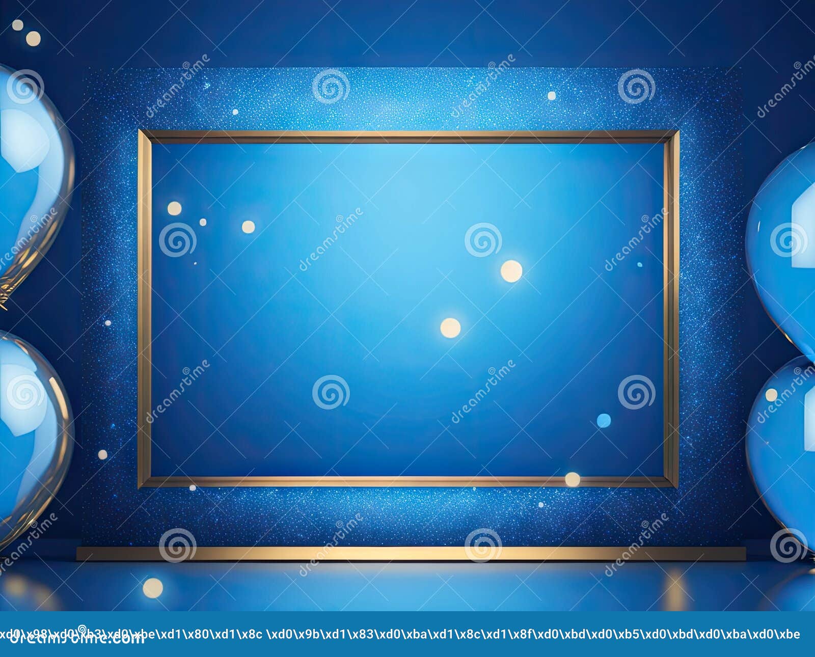 Blue Birthday Background with Empty Frame. Ai Generative Stock ...