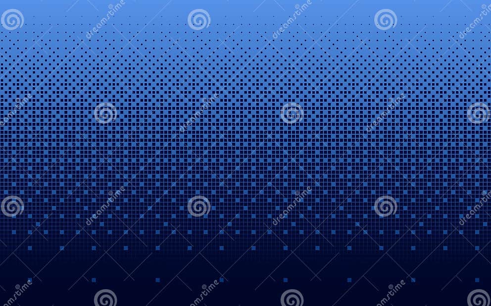 Blue Bitmap Texture, Abstract Pattern Halftone Vector Background, Glitch Screen with Flicker ...