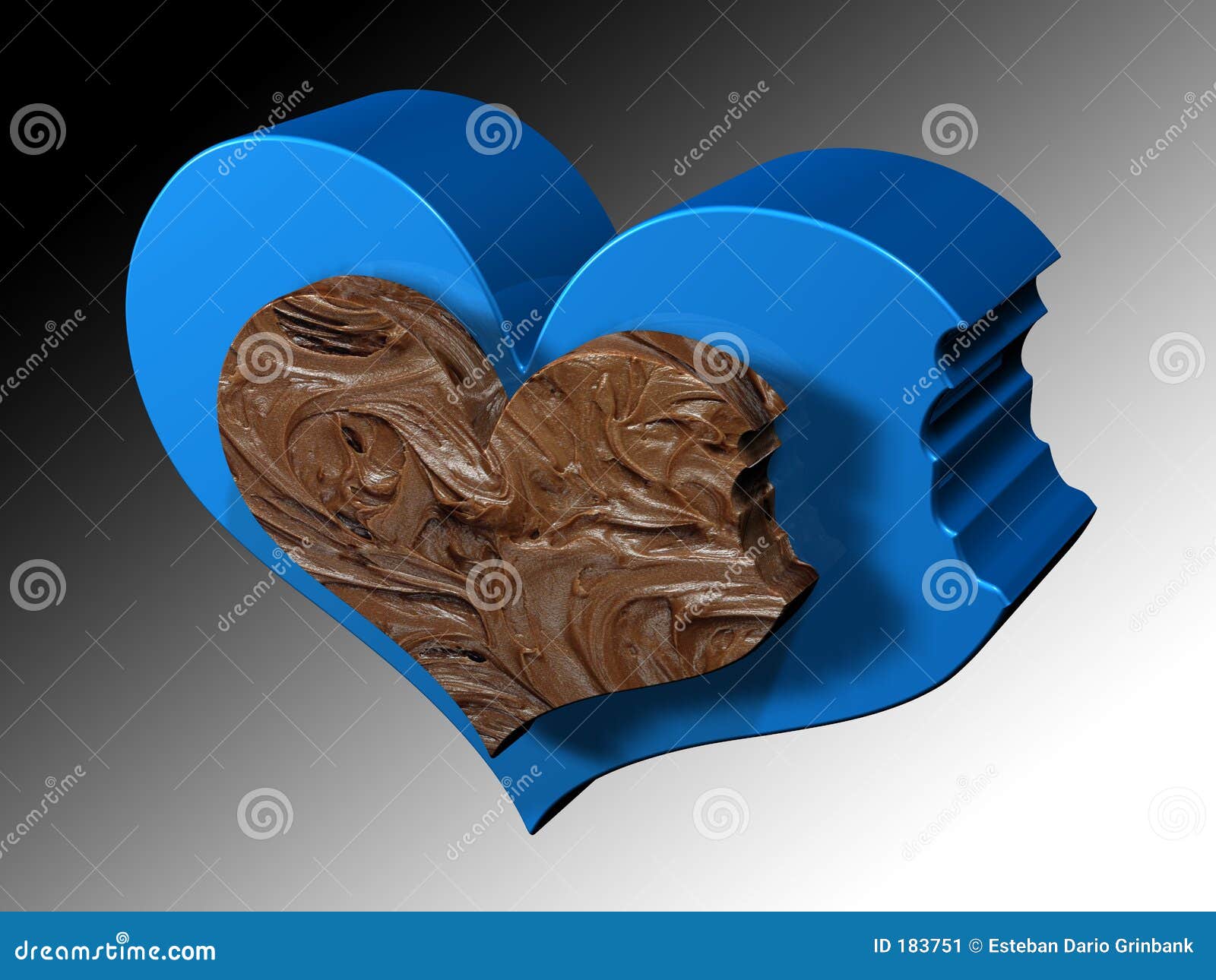BLUE BITTEN HEART stock illustration. Illustration of food - 183751