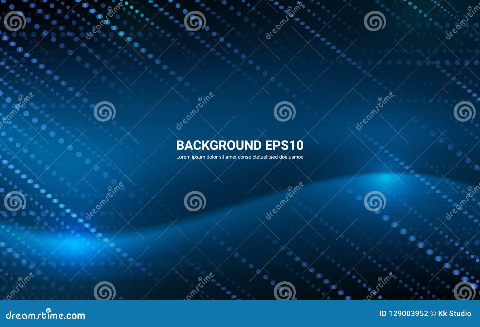 Blue and Black Abstract Dot Line Smooth Curve Background. Stock Vector ...