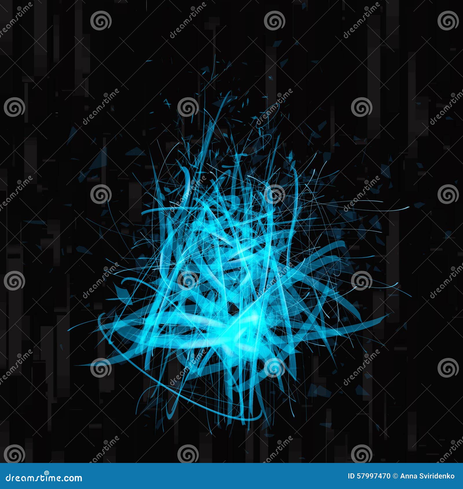 Blue & Black Abstract Futuristic Background Stock Illustration ...