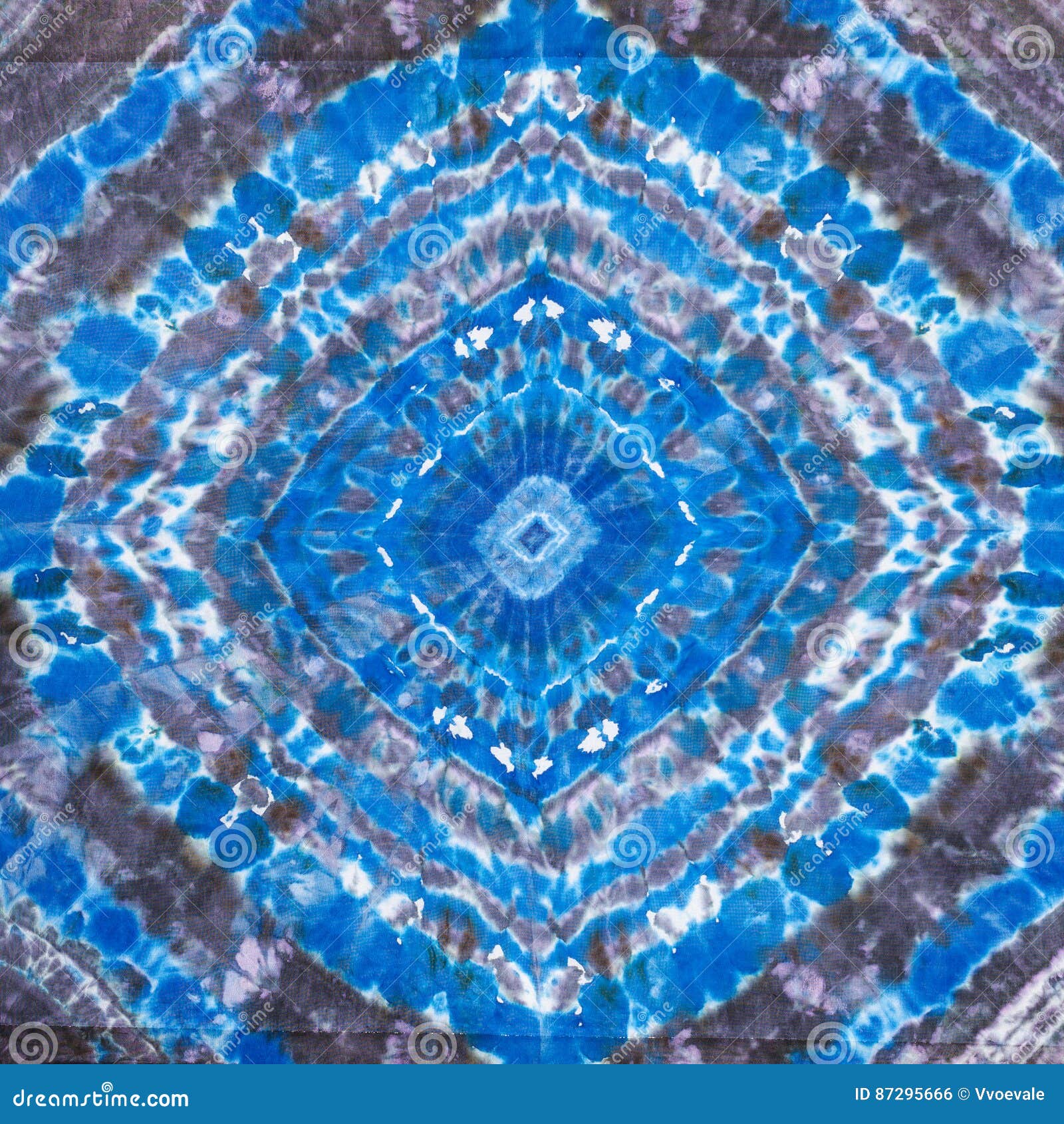 Blue and Black Abstract Geometric Pattern on Batik Stock Photo - Image ...