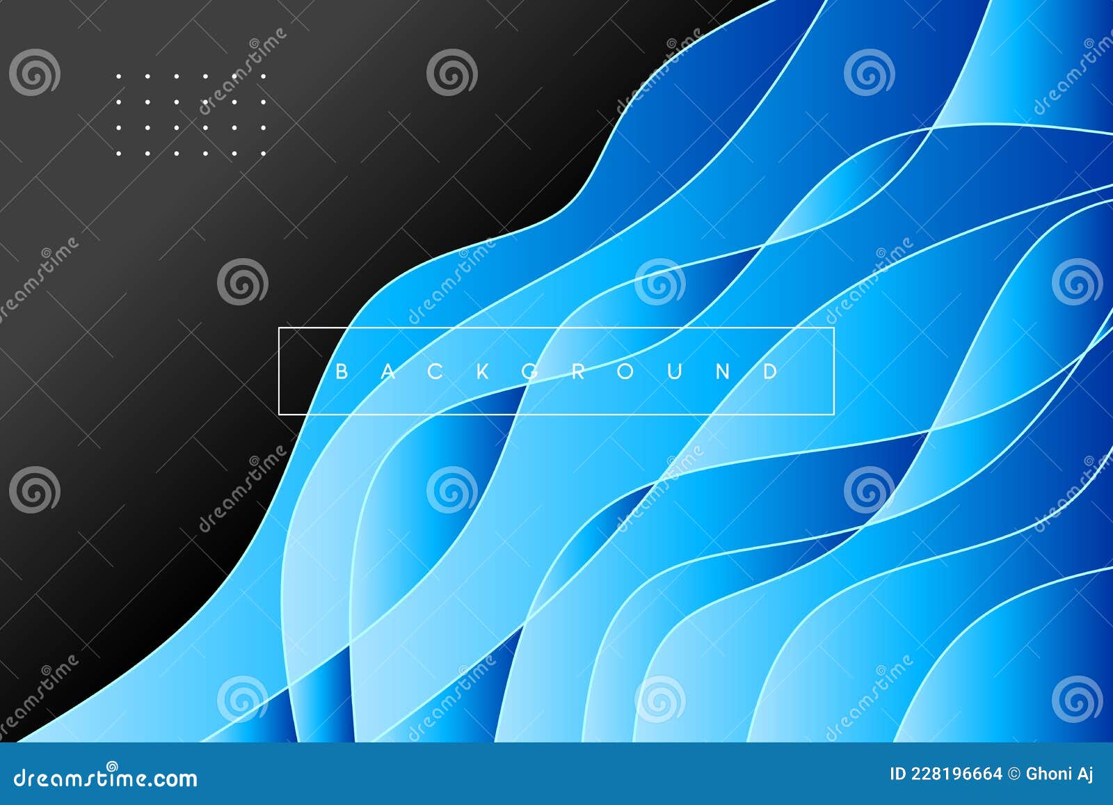 Blue and Black Abstract Background Wave Style Stock Vector ...
