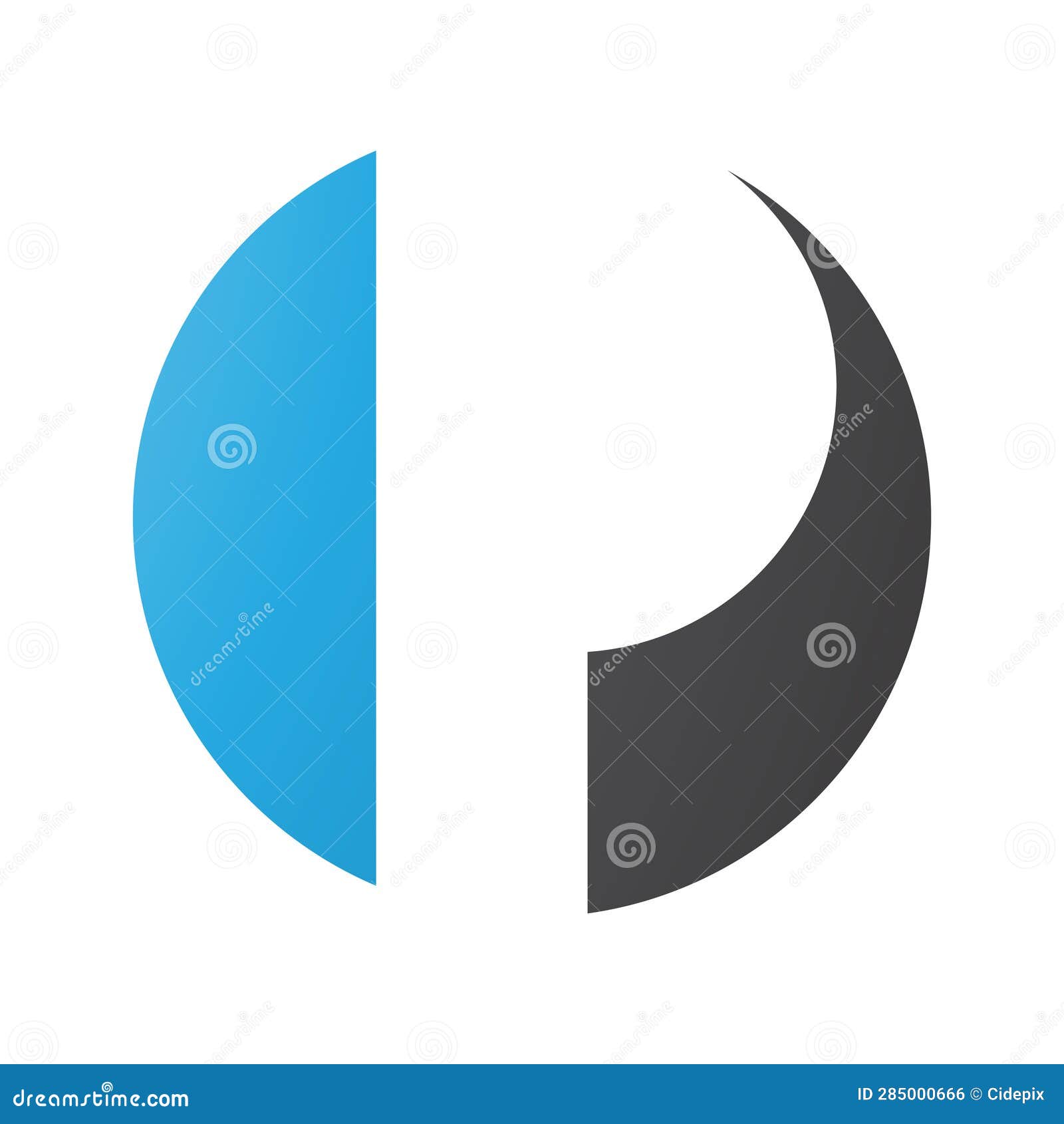 Blue and Black Circle Shaped Letter P Icon Stock Vector - Illustration ...