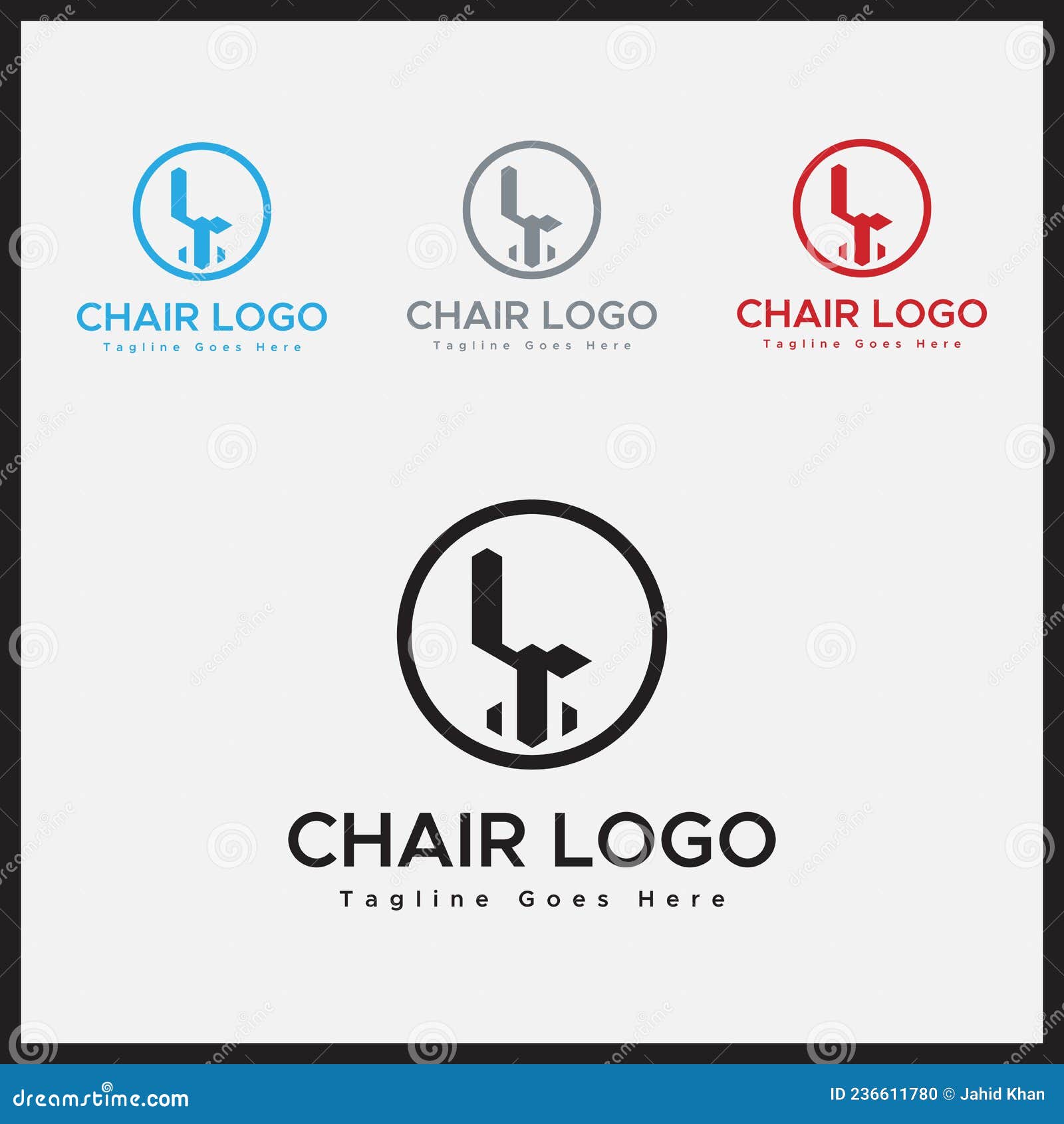 Blue and Black Color Chair Logo.Minimal Logo Design Stock Vector ...