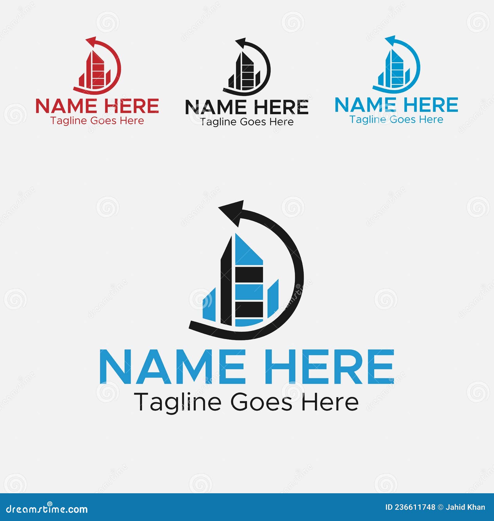 Blue and Black Color Economic Growth Logo. Real State Growth Logo Stock ...