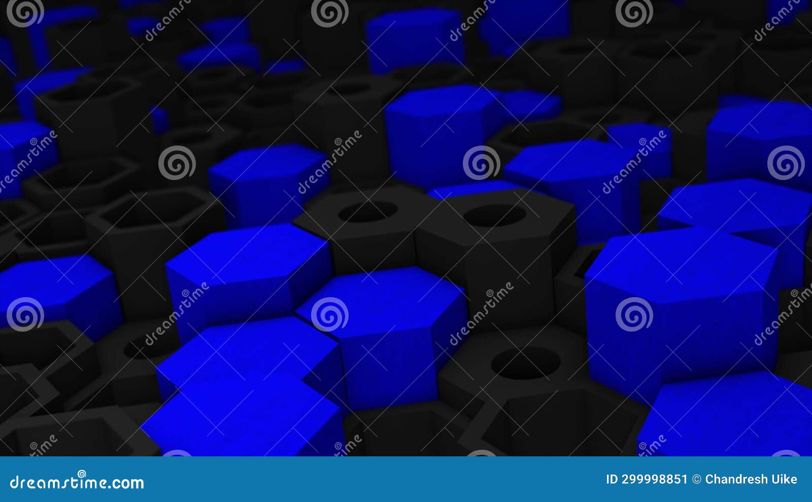 Blue and Black Color Hexagonal Block Moving Up and Down Stock Video ...