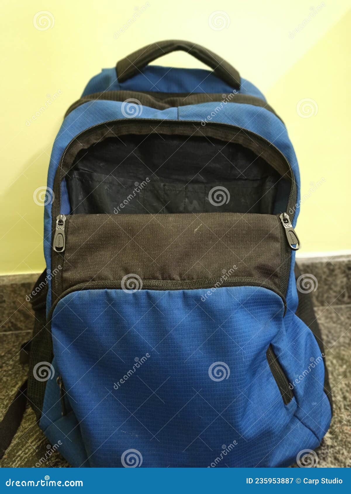Blue and Black Color of School Bag Stock Image - Image of black ...