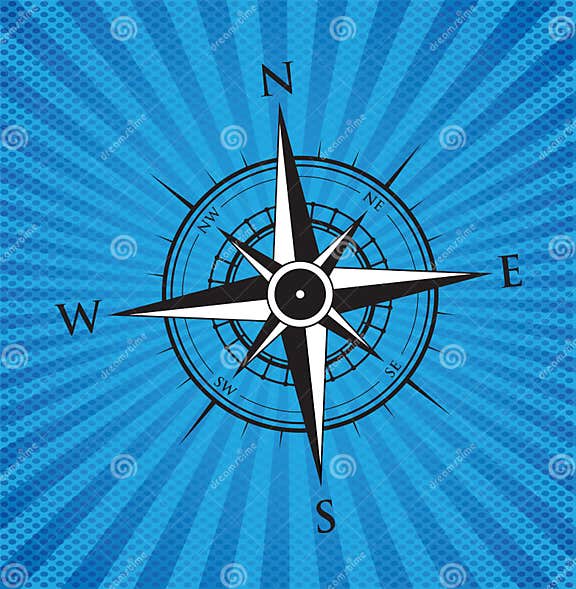 Blue and Black Compass Background Stock Vector - Illustration of ...