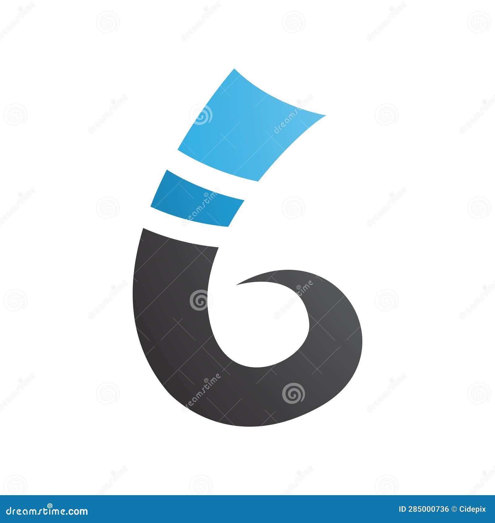 Blue and Black Curly Spike Shape Letter B Icon Stock Vector ...