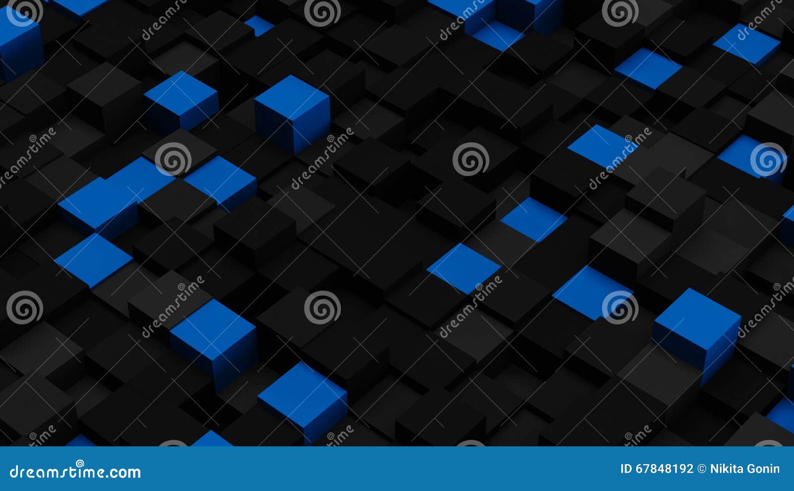 Blue and Black 3D Boxes. Abstract Background Stock Illustration ...