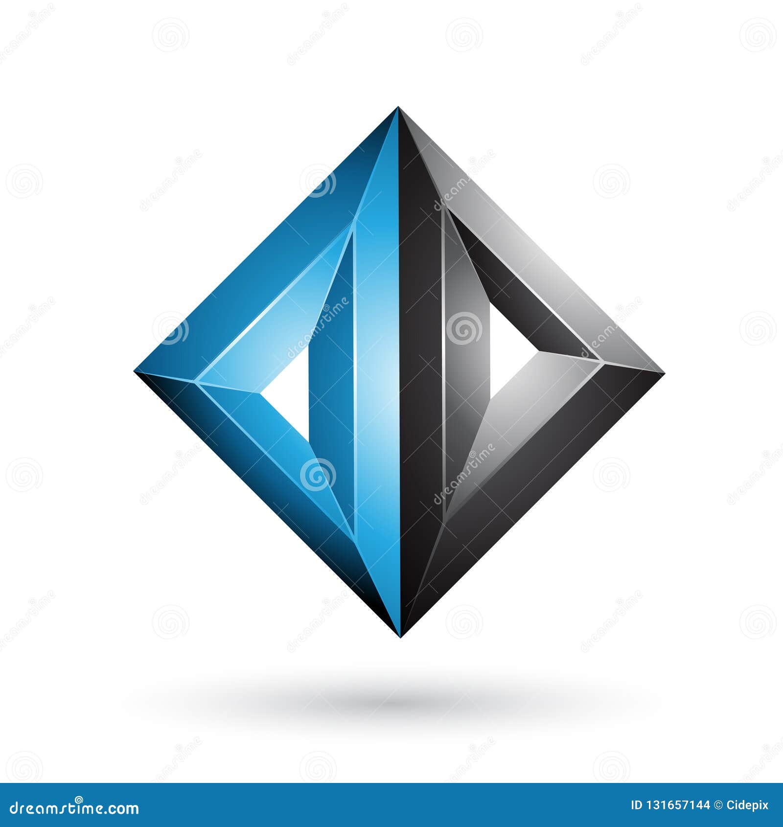 Blue and Black 3d Geometrical Embossed Triangle Diamond Shape Isolated ...