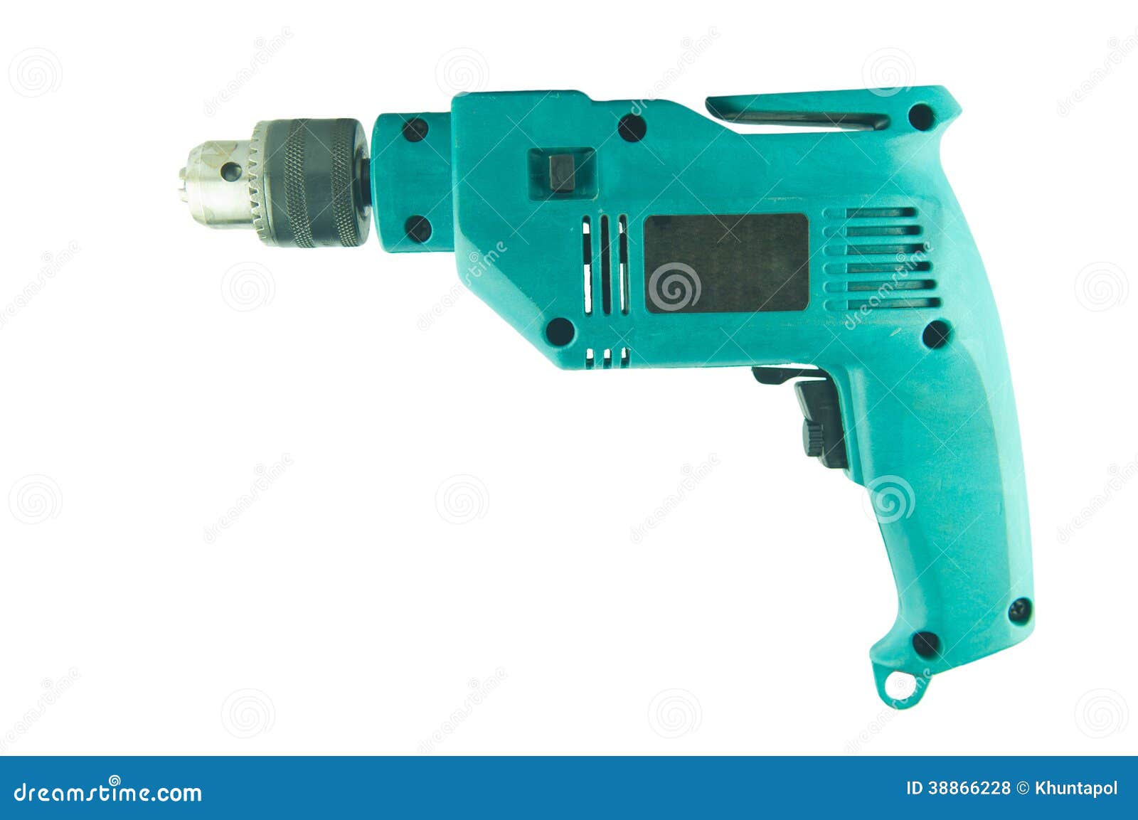 Blue and Black Drill on White Backgrond Stock Photo - Image of electric ...