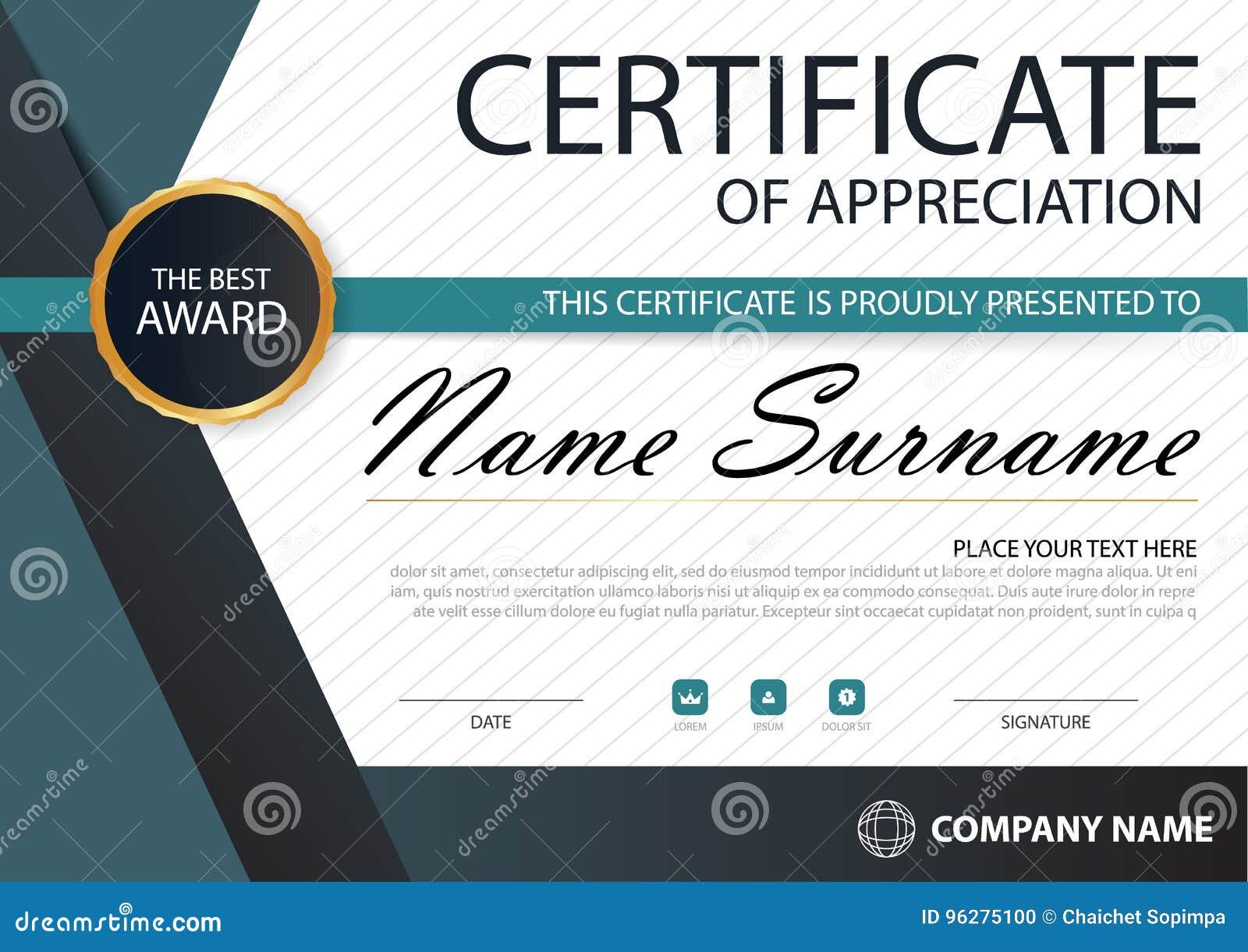 Blue Black Elegance Horizontal Certificate with Vector Illustration ,white Frame Certificate ...