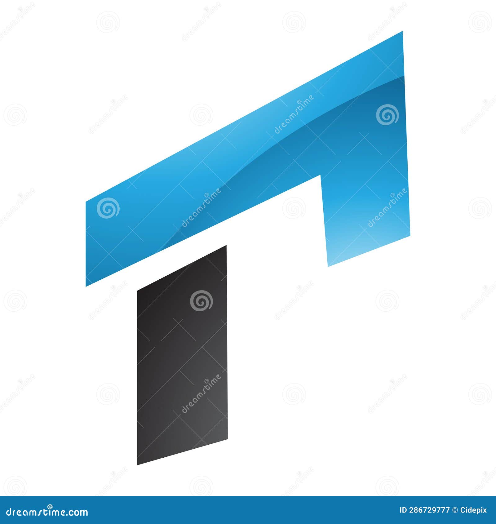 Blue and Black Glossy Rectangular Letter R Icon Stock Vector ...