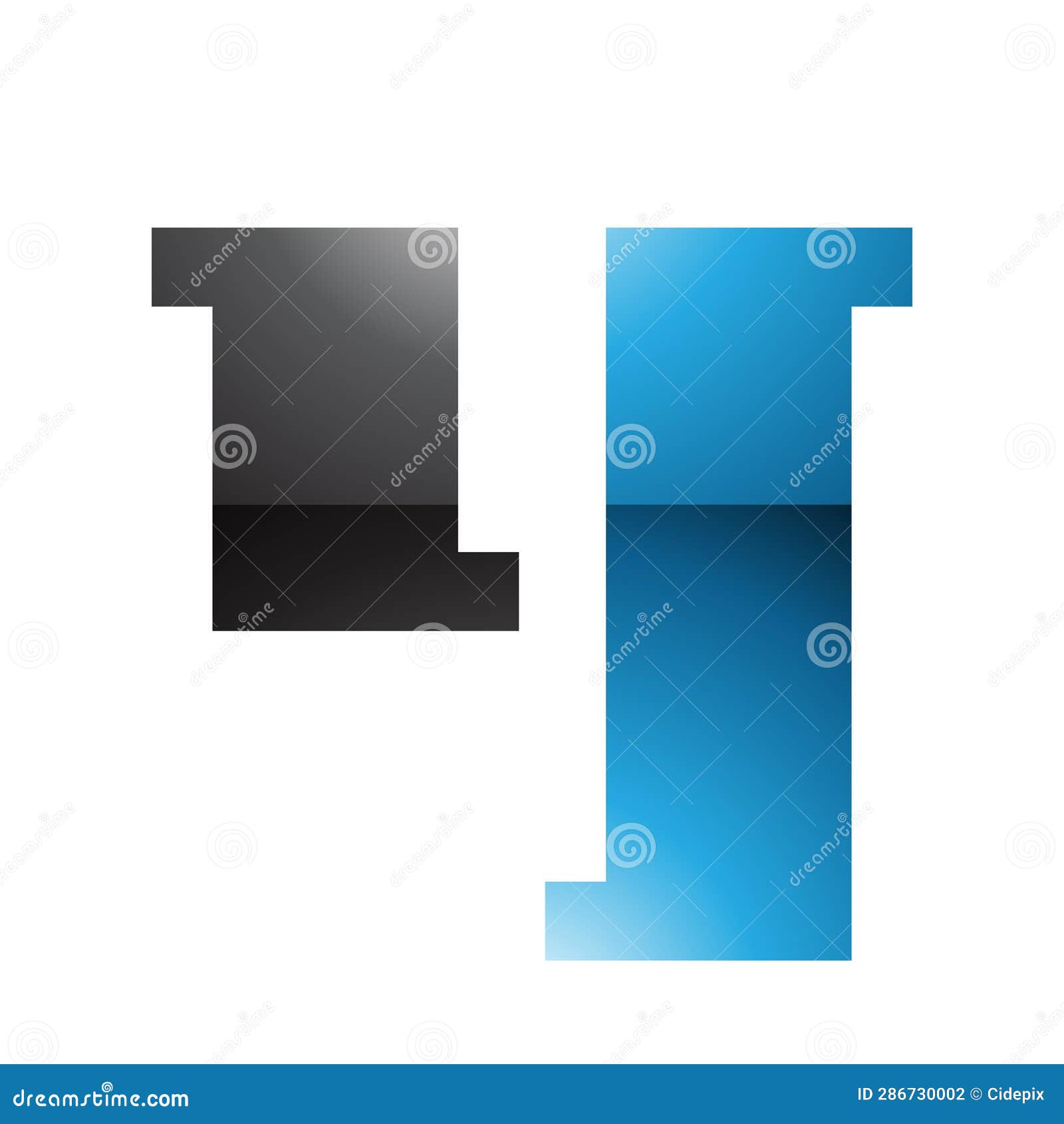 Blue and Black Glossy Stamp Shaped Letter Y Icon Stock Vector ...