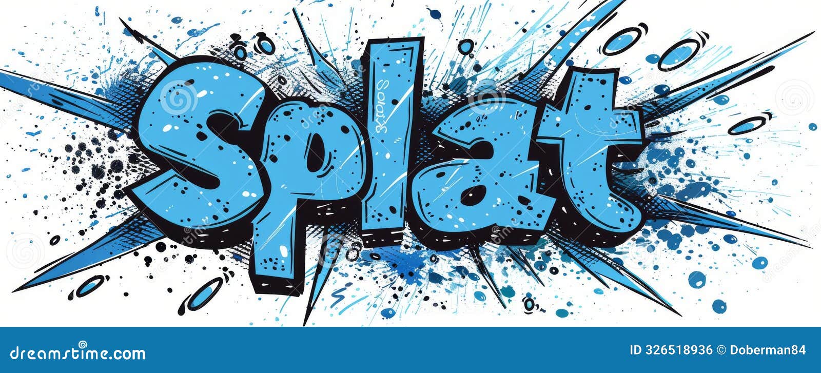 Blue and Black Graffiti Art with the Word Splat Displayed in Bold ...