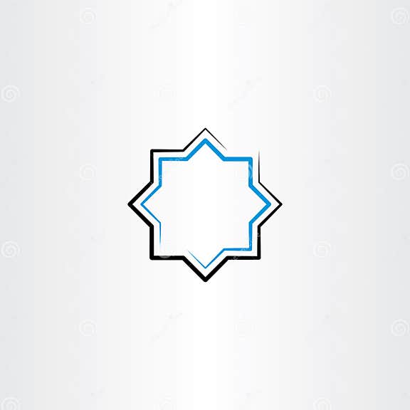 Blue Black Line Frame Star Vector Stock Vector - Illustration of empty ...