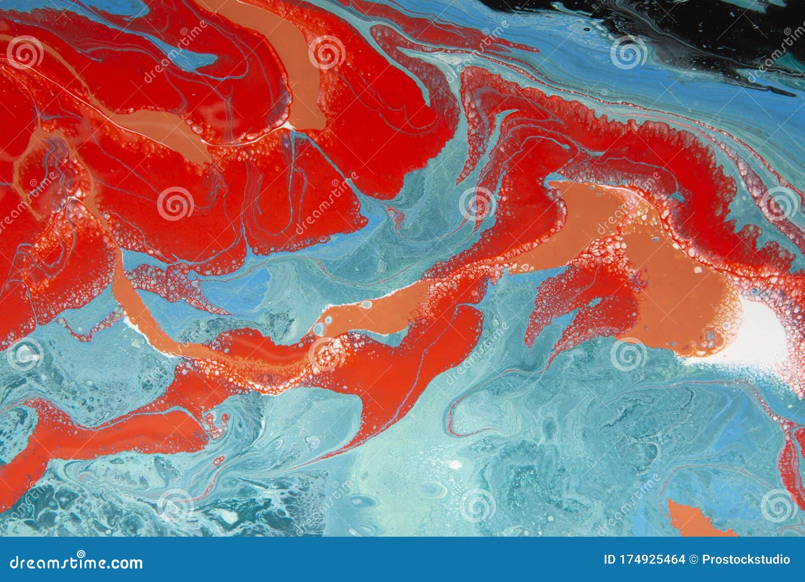 Blue, Black and Red Pattern Swirl for Background Stock Photo - Image of ...