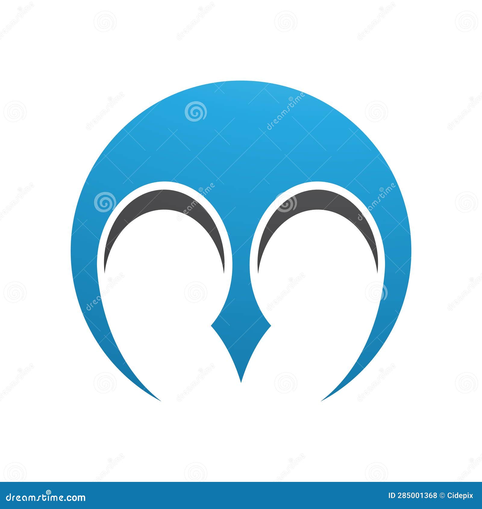 Blue and Black Round Letter M Icon with Pointy Tips Stock Vector ...
