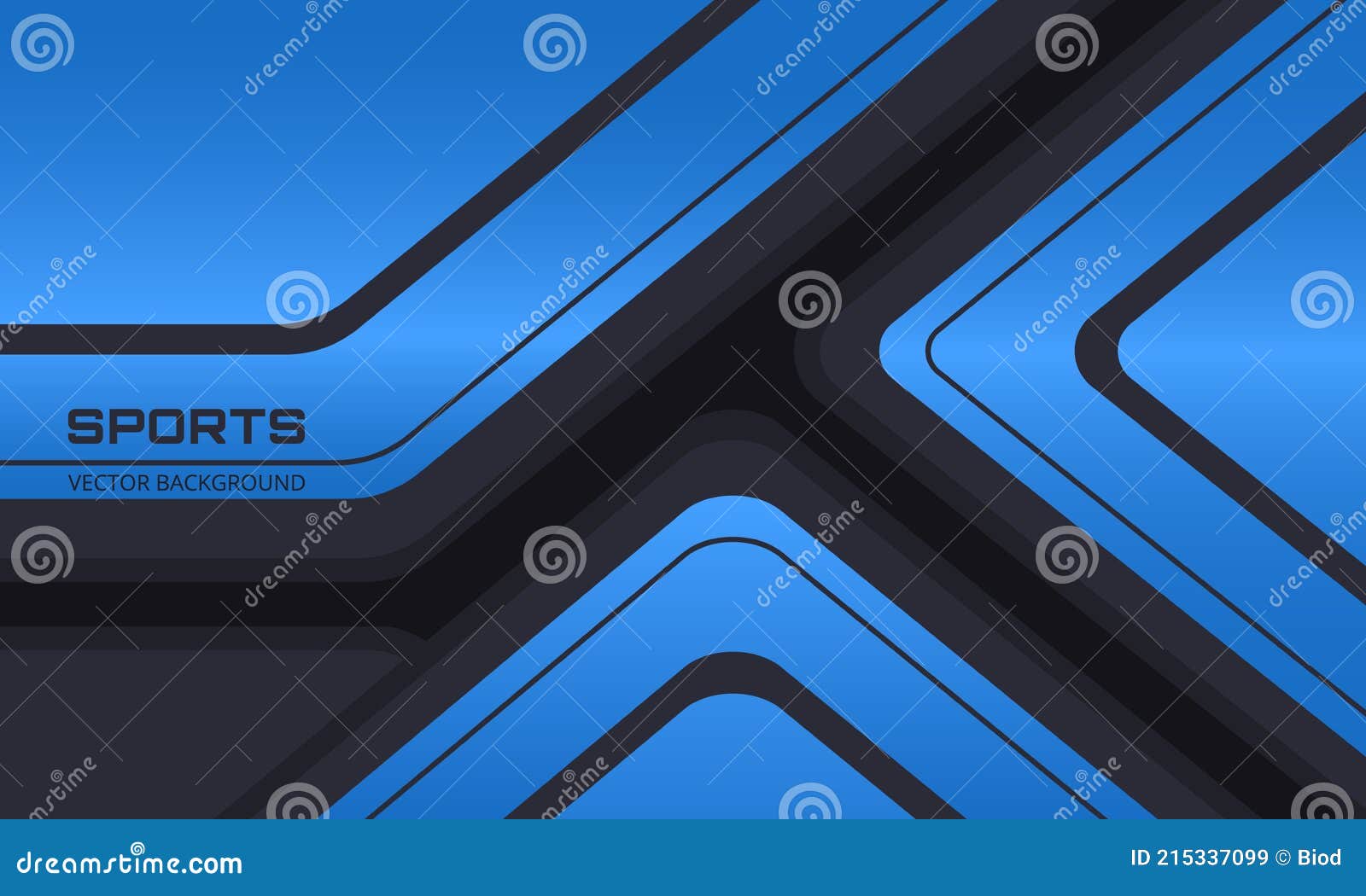 Blue and Black Sport Background with Abstract Shapes Stock Vector ...