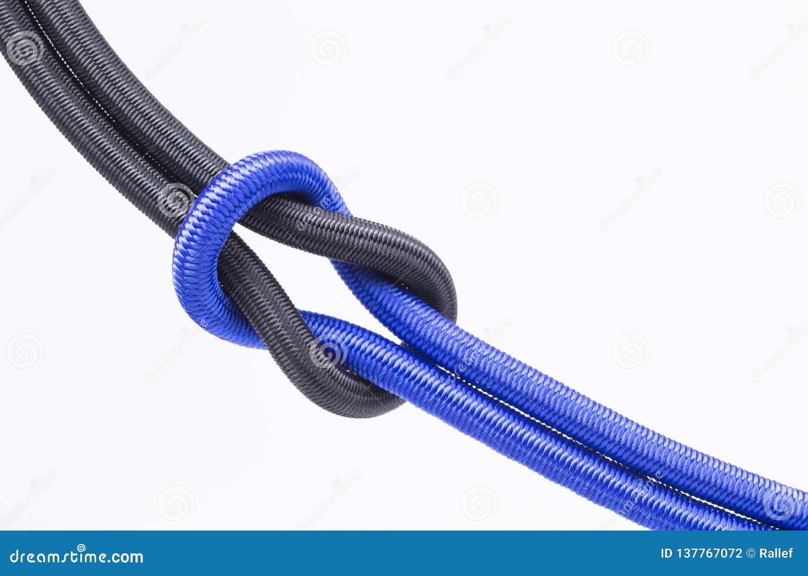 Blue and Black String Knotted on a White Background Stock Photo - Image ...