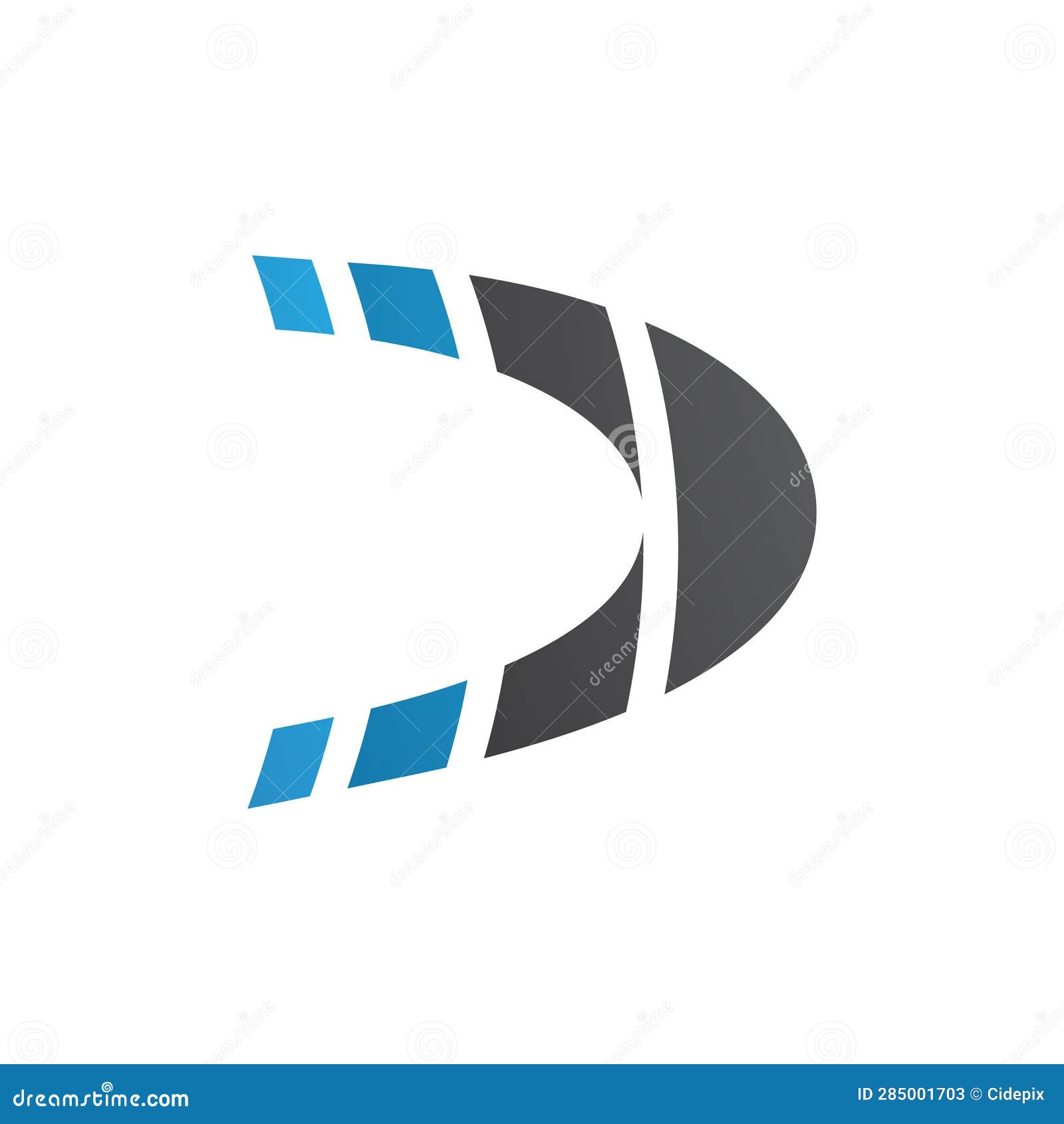 Blue and Black Striped Letter D Icon Stock Vector - Illustration of ...
