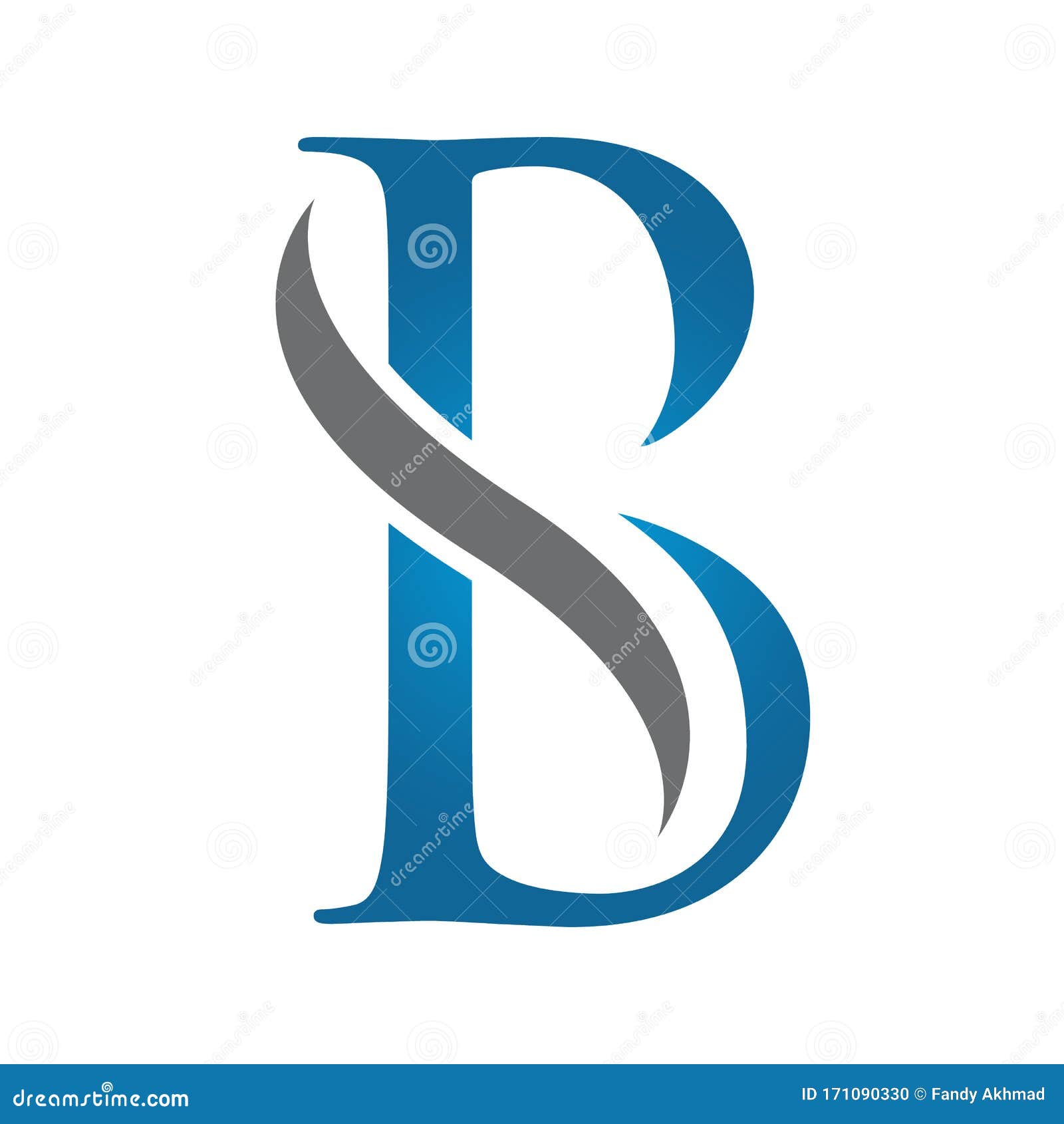 Blue and Black Stylish BS or SB Logo Design Vector Symbol Illustration ...