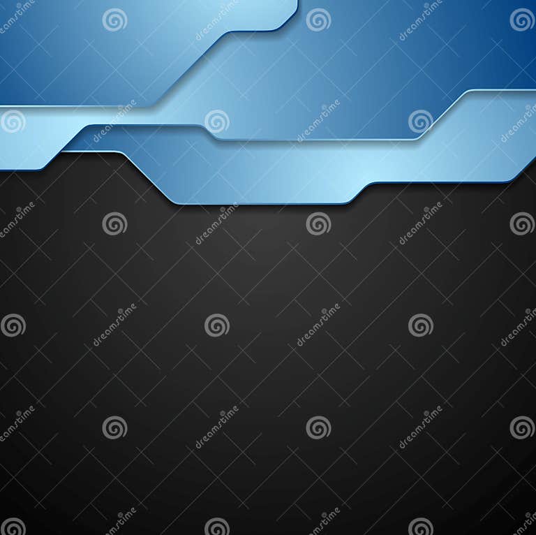 Blue and Black Tech Corporate Background Stock Vector - Illustration of ...