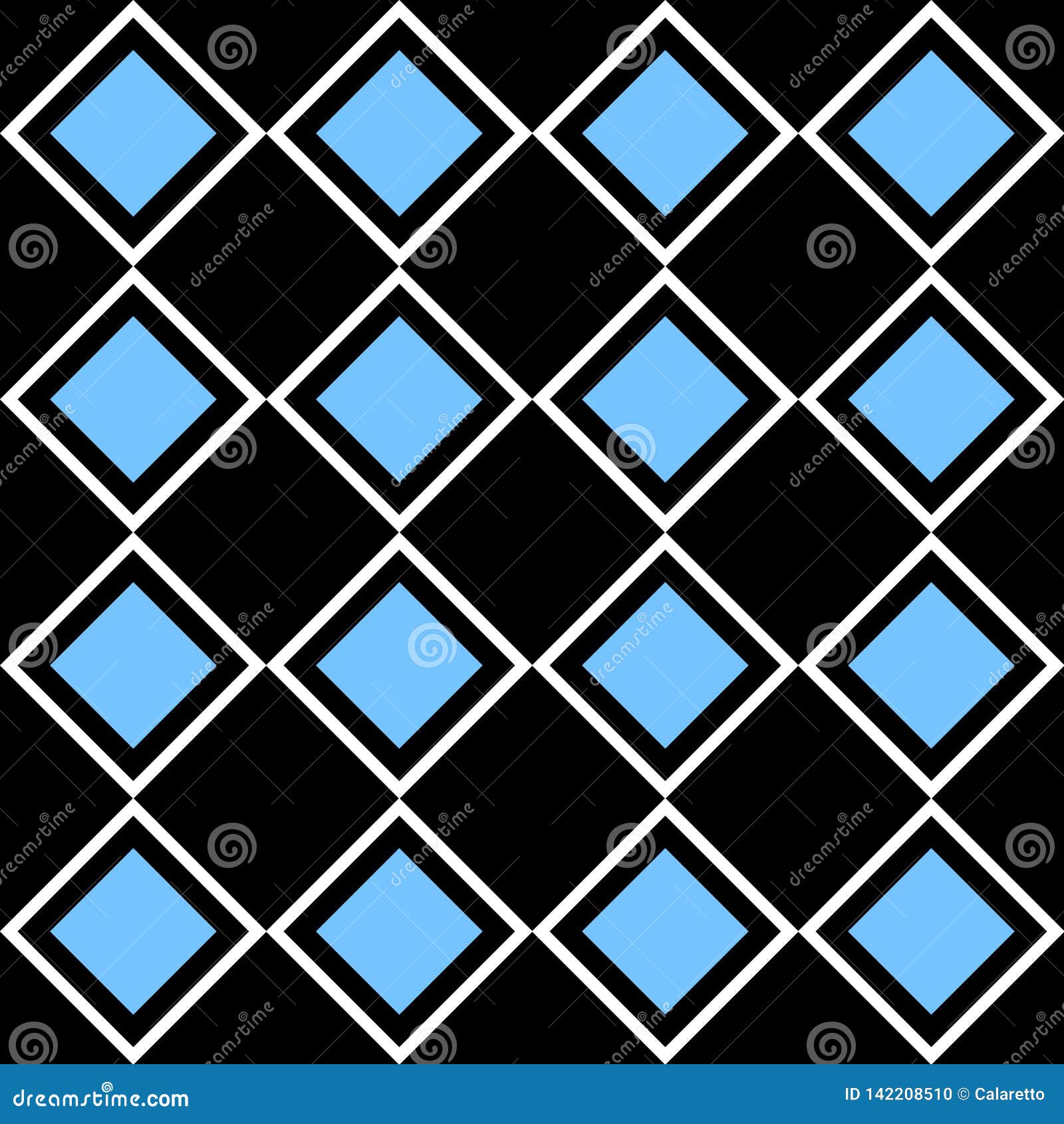 Blue Black Square Tiles Seamless Pattern Stock Vector - Illustration of ...