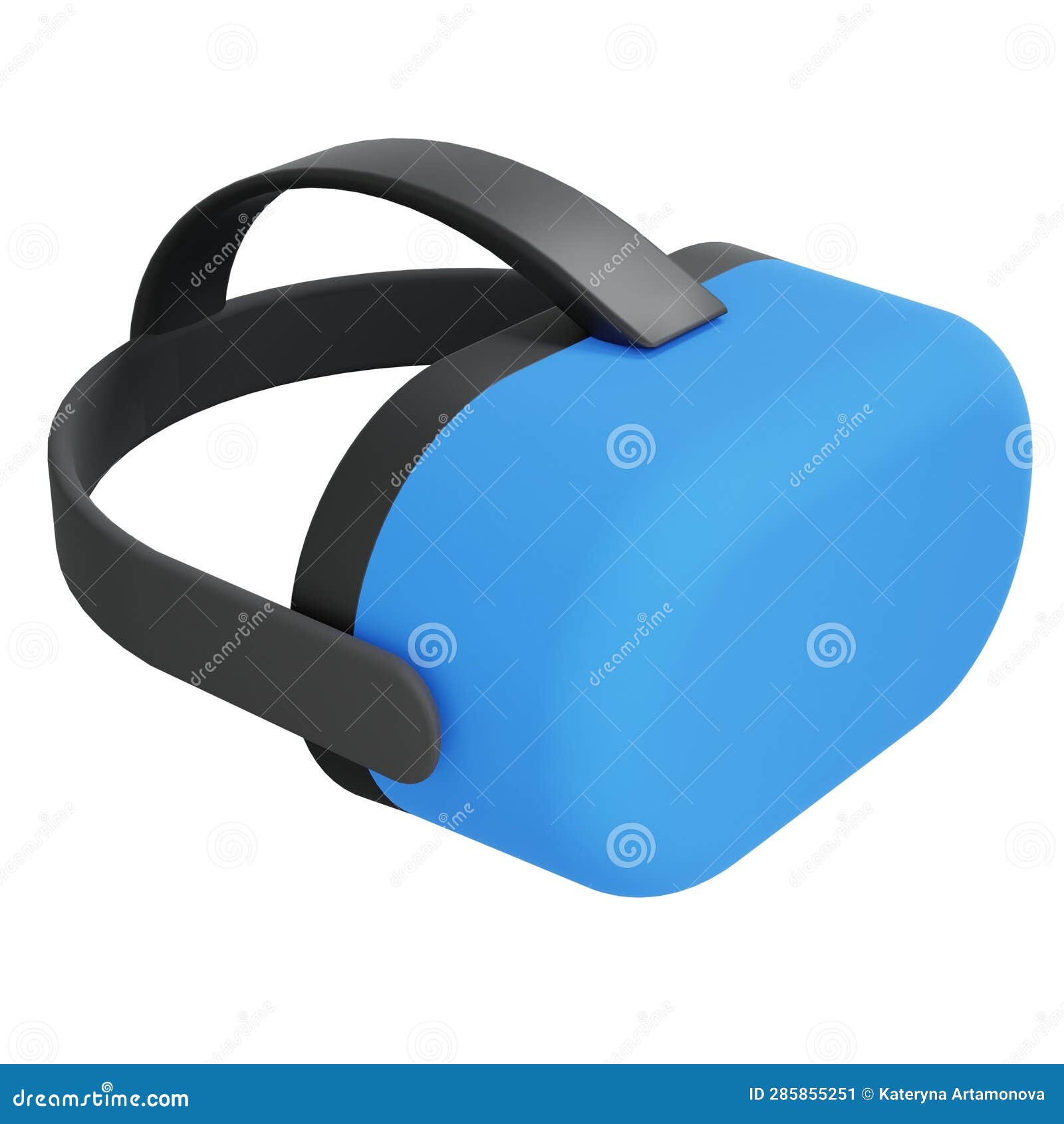 Blue Black VR Headset. Isolated on White Background. 3D Render. Virtual ...