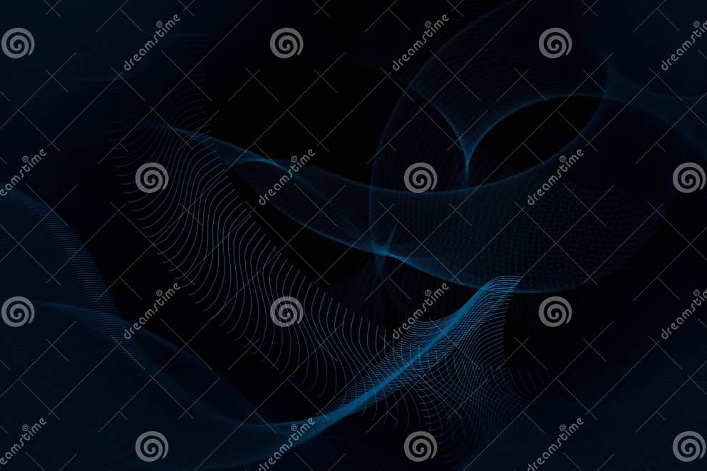 A Blue and Black Wave Background Stock Illustration - Illustration of ...