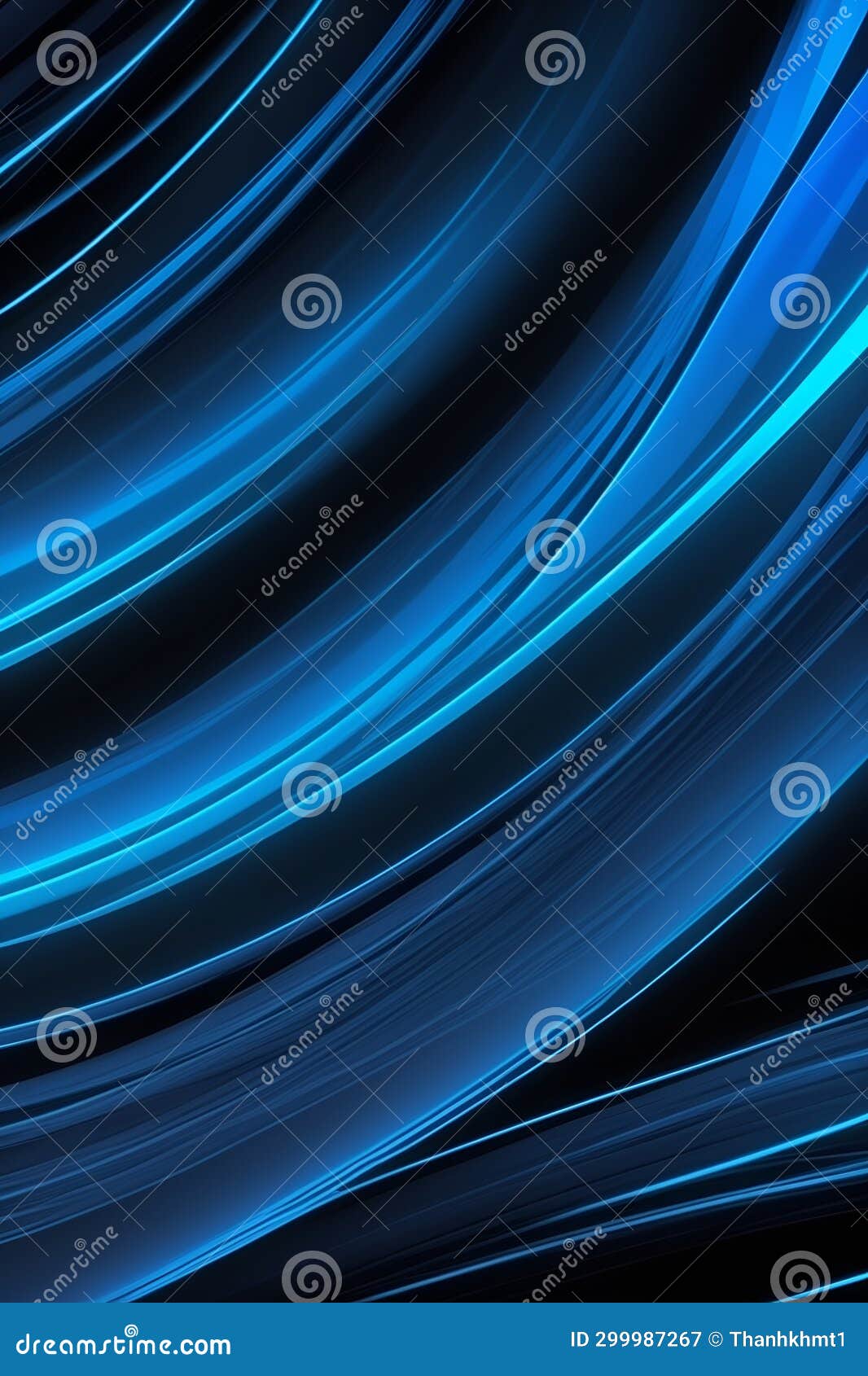 Blue and Black Waves. Vertical Composition Stock Illustration ...