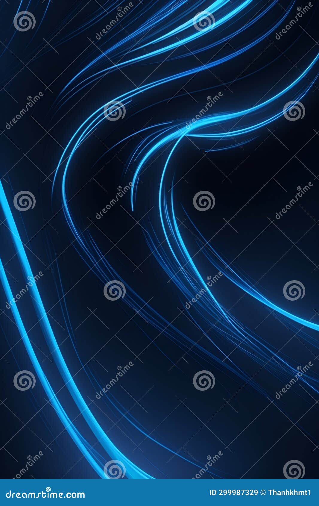 Blue and Black Waves. Vertical Composition Stock Illustration ...