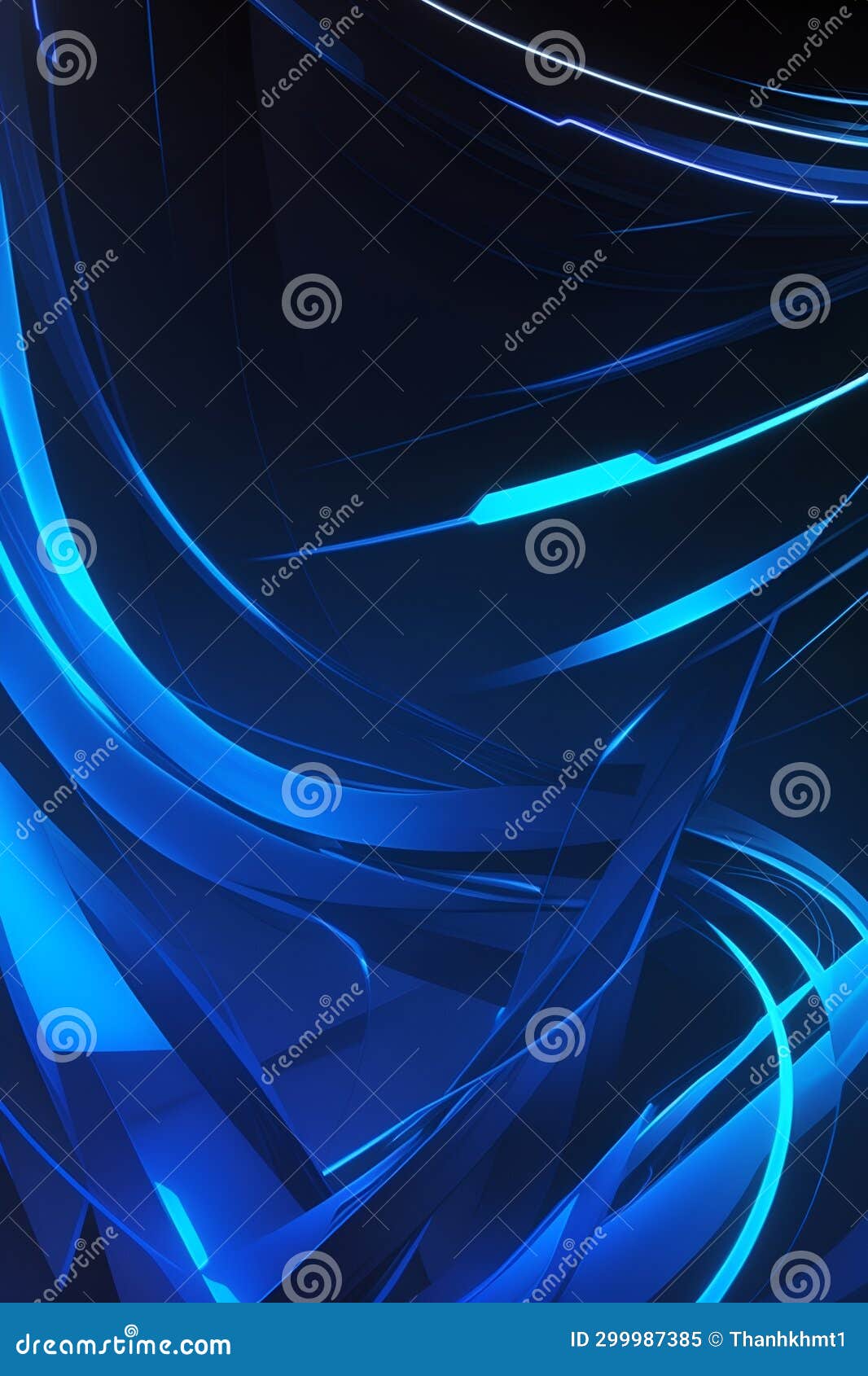 Blue and Black Waves. Vertical Composition Stock Illustration ...