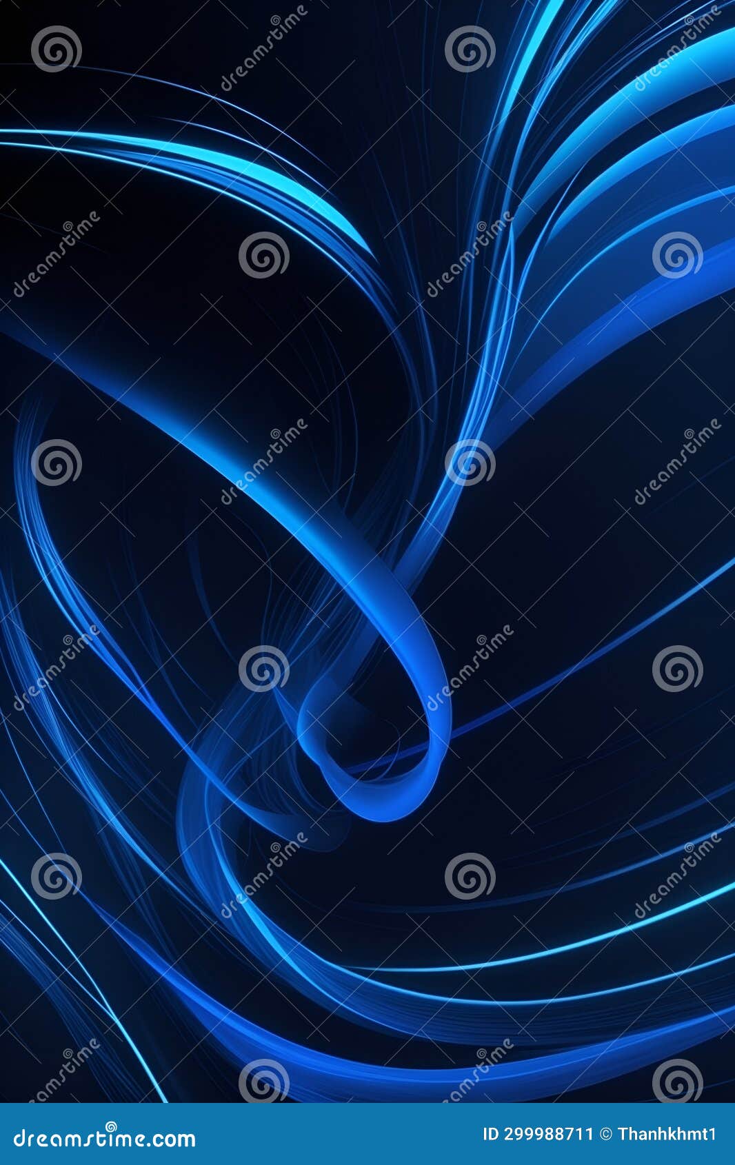 Blue and Black Waves. Vertical Composition Stock Illustration ...