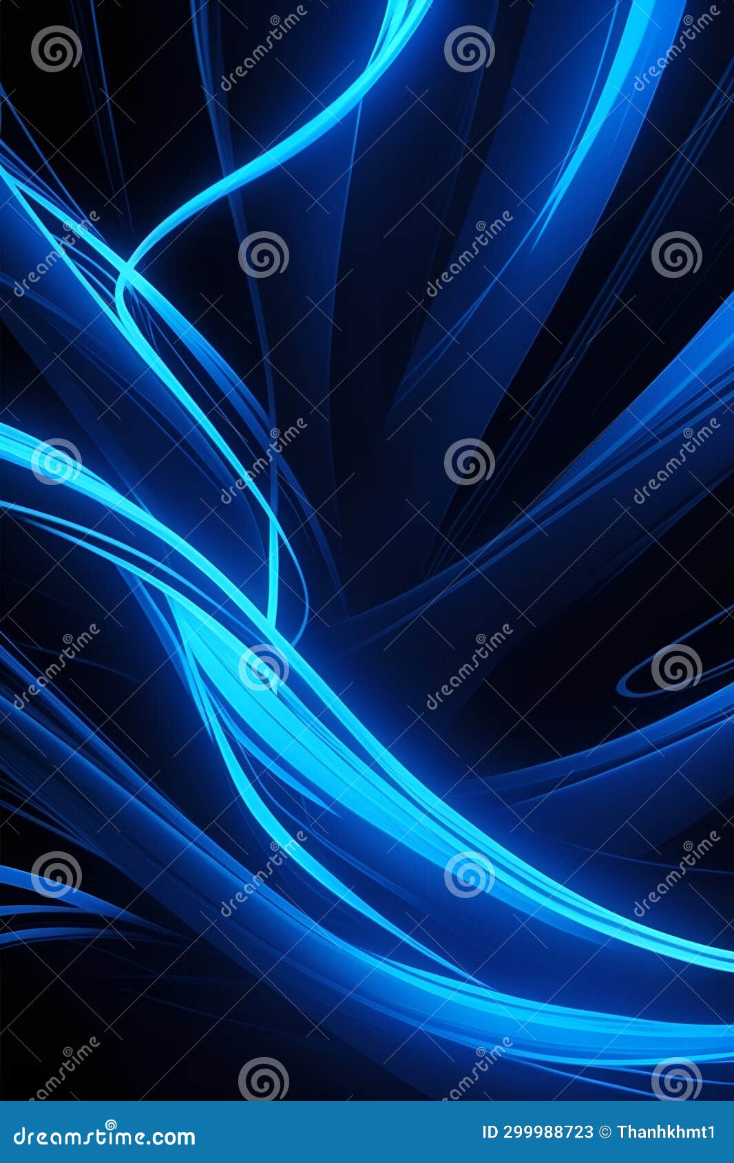 Blue and Black Waves. Vertical Composition Stock Illustration ...