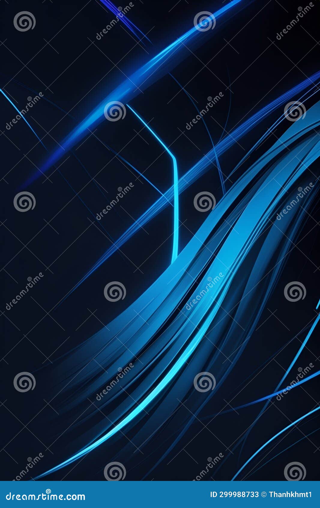 Blue and Black Waves. Vertical Composition Stock Illustration ...