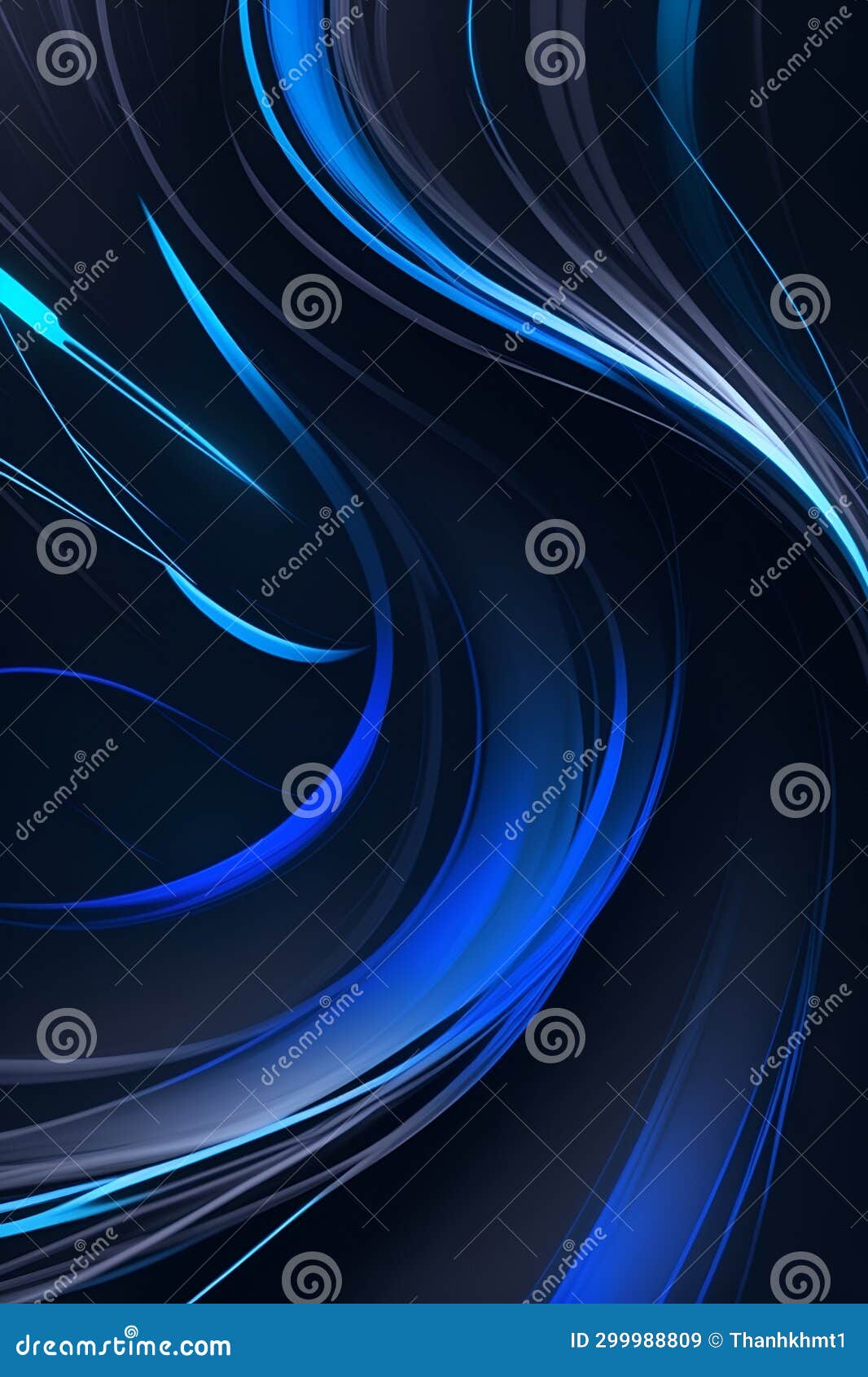 Blue and Black Waves. Vertical Composition Stock Illustration ...
