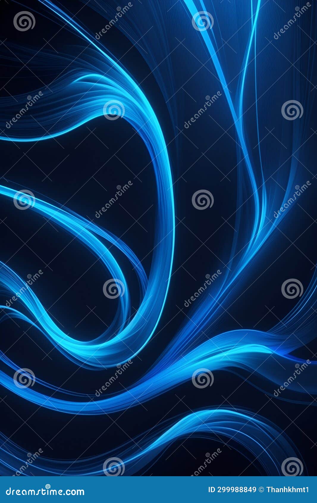Blue and Black Waves. Vertical Composition Stock Illustration ...